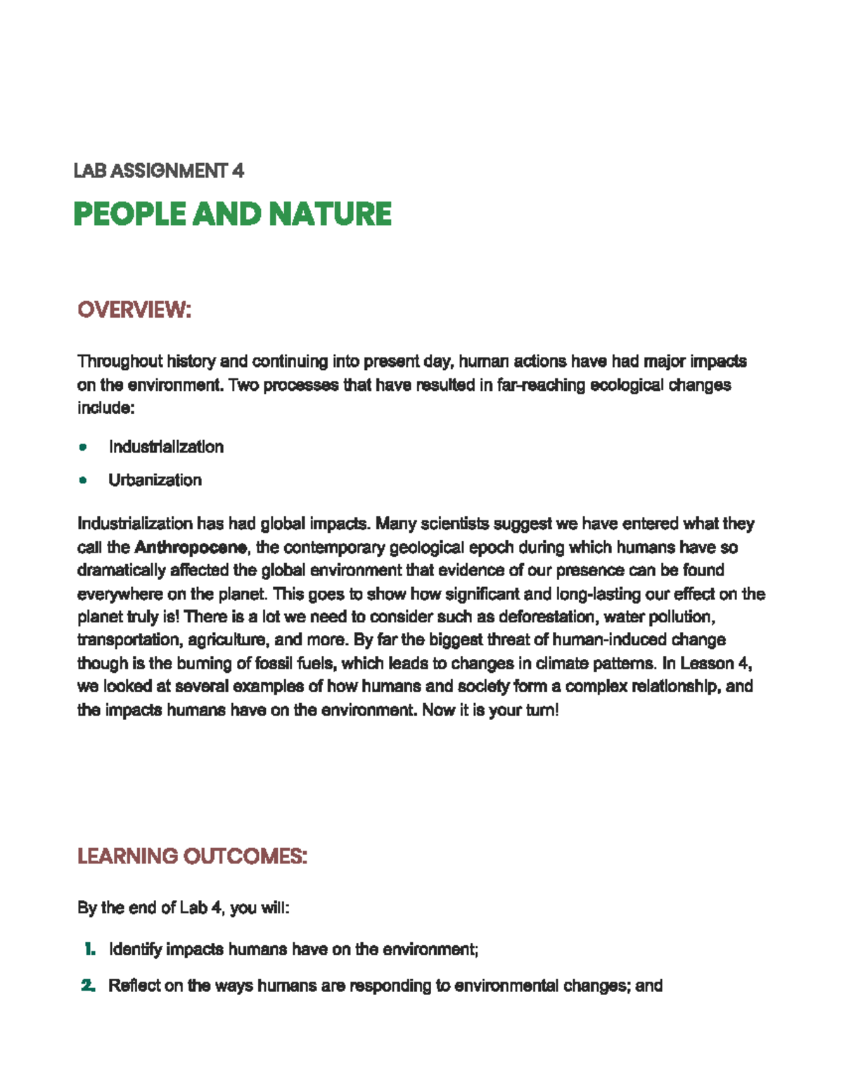 GG102 Lab 4: Human Impact on Environment Overview and Discussion - Studocu