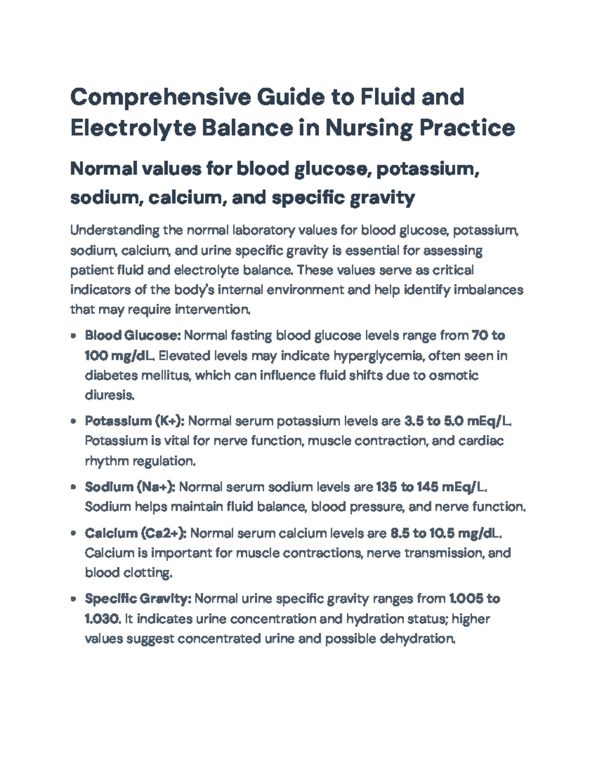 Comprehensive Guide to Fluid & Electrolyte Management in Nursing ...