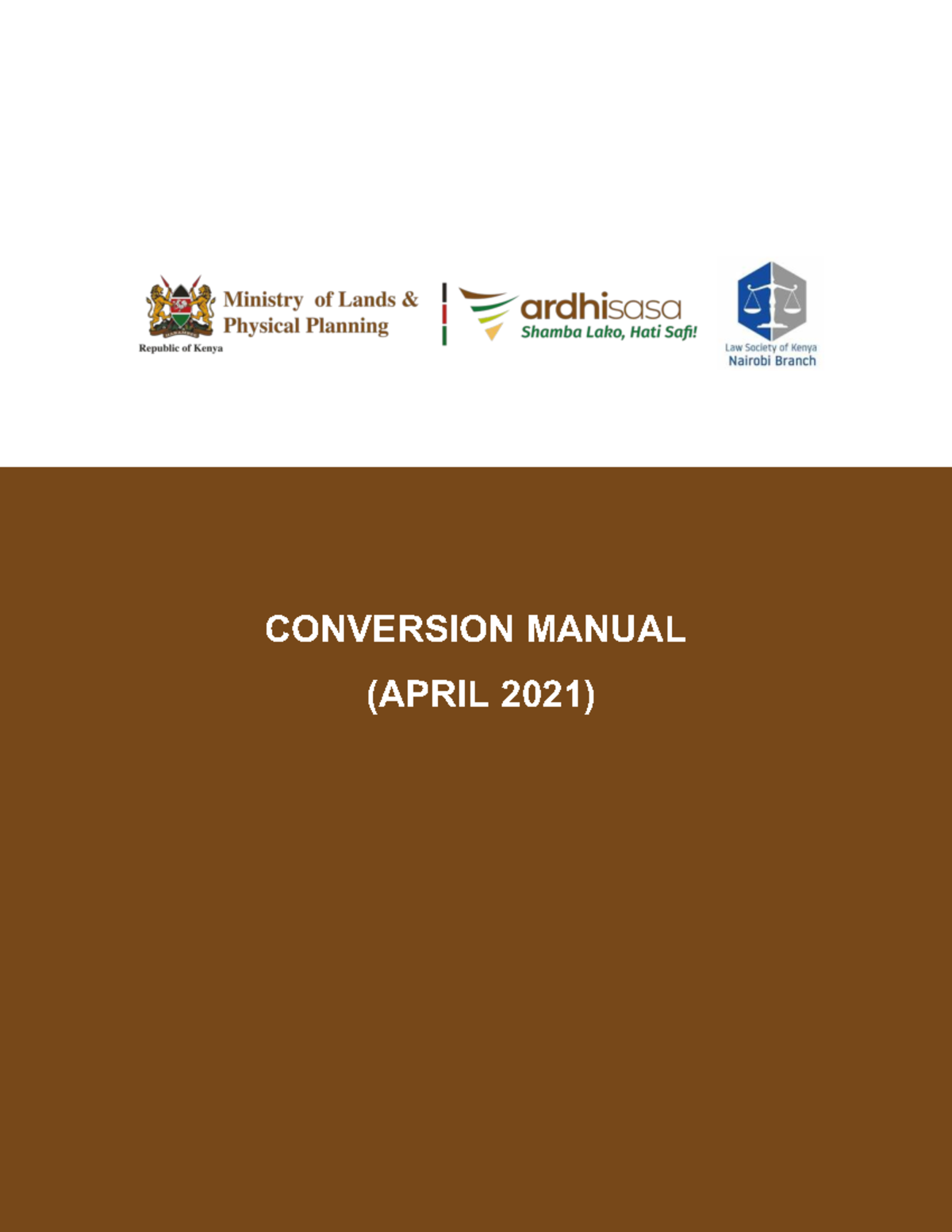Land Registration Conversion Manual (April 2021) - Studocu