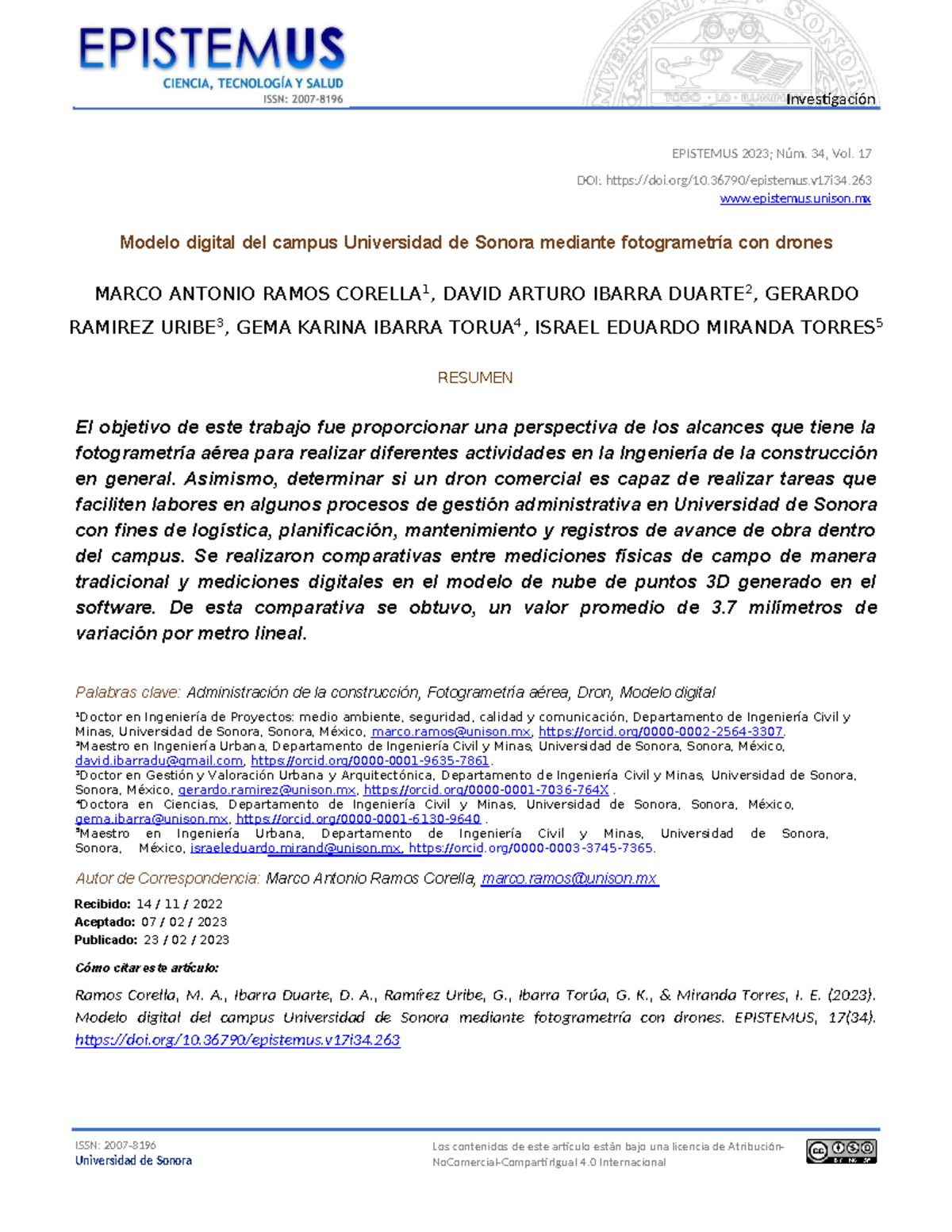 Modelo digital del campus Universidad de-106875206 - EPISTEMUS 2023 ...