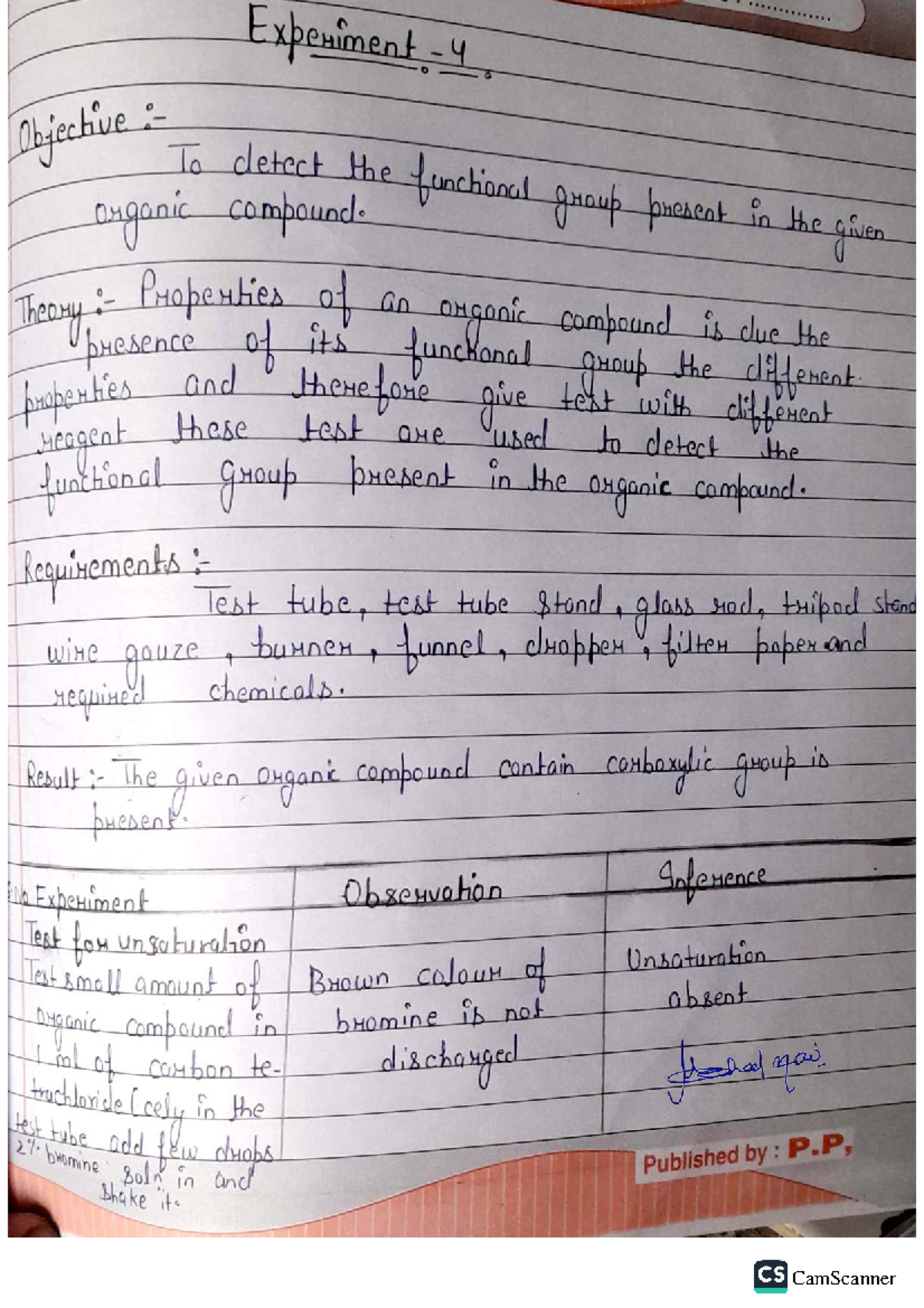 Experiment 4: Detecting Functional Groups in Organic Compounds - Studocu