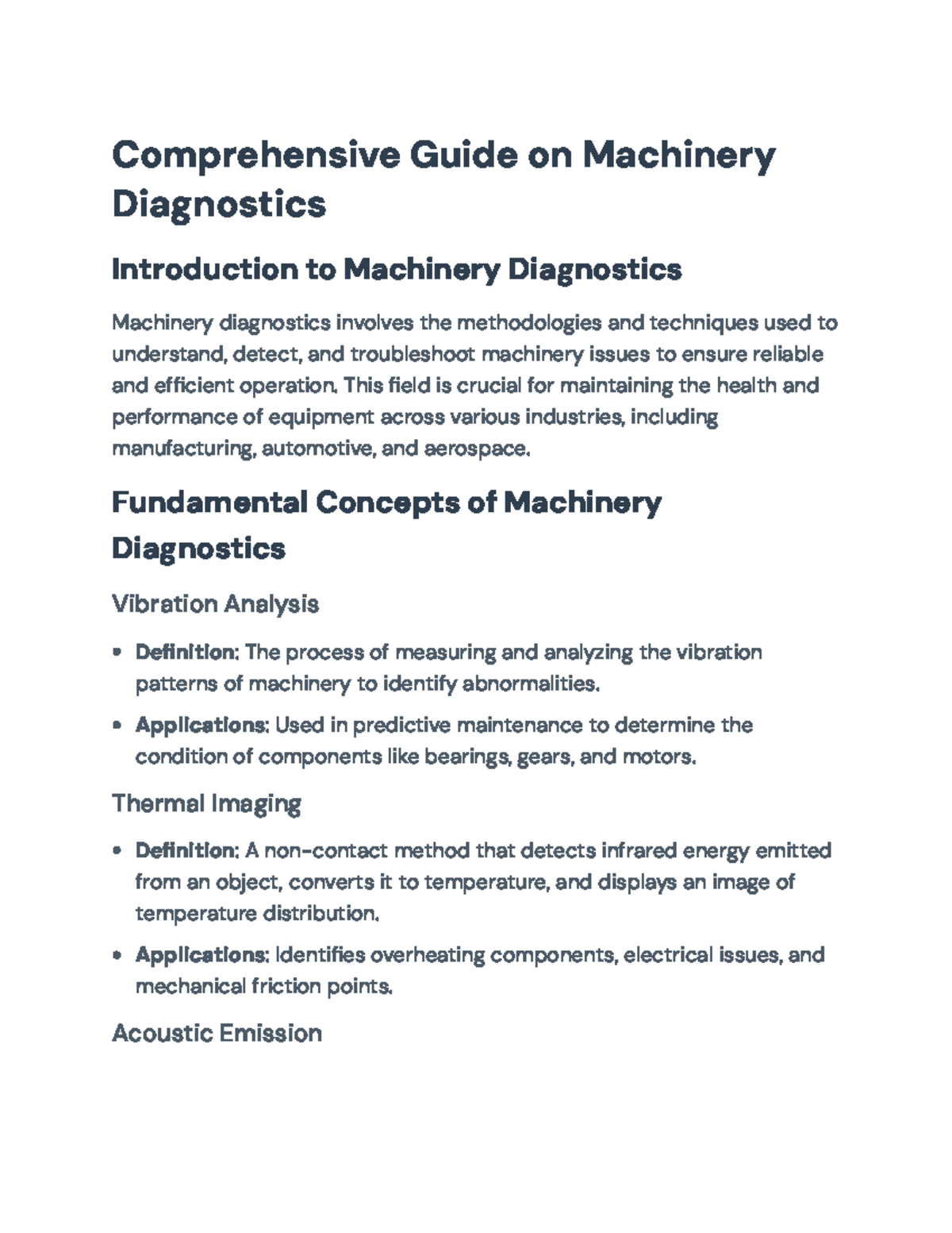 Machinery Diagnostics Guide: Techniques & Applications (MD 101) - Studocu