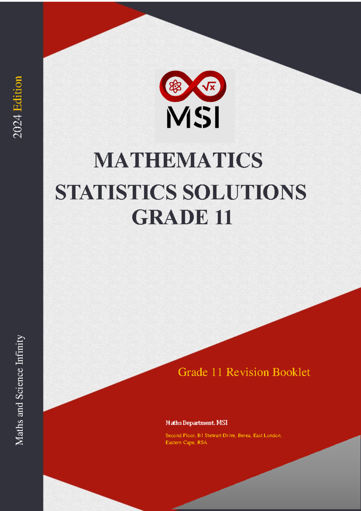 Statistics Grade 11 Solutions: Revision Booklet for MSI 2024 - Studocu