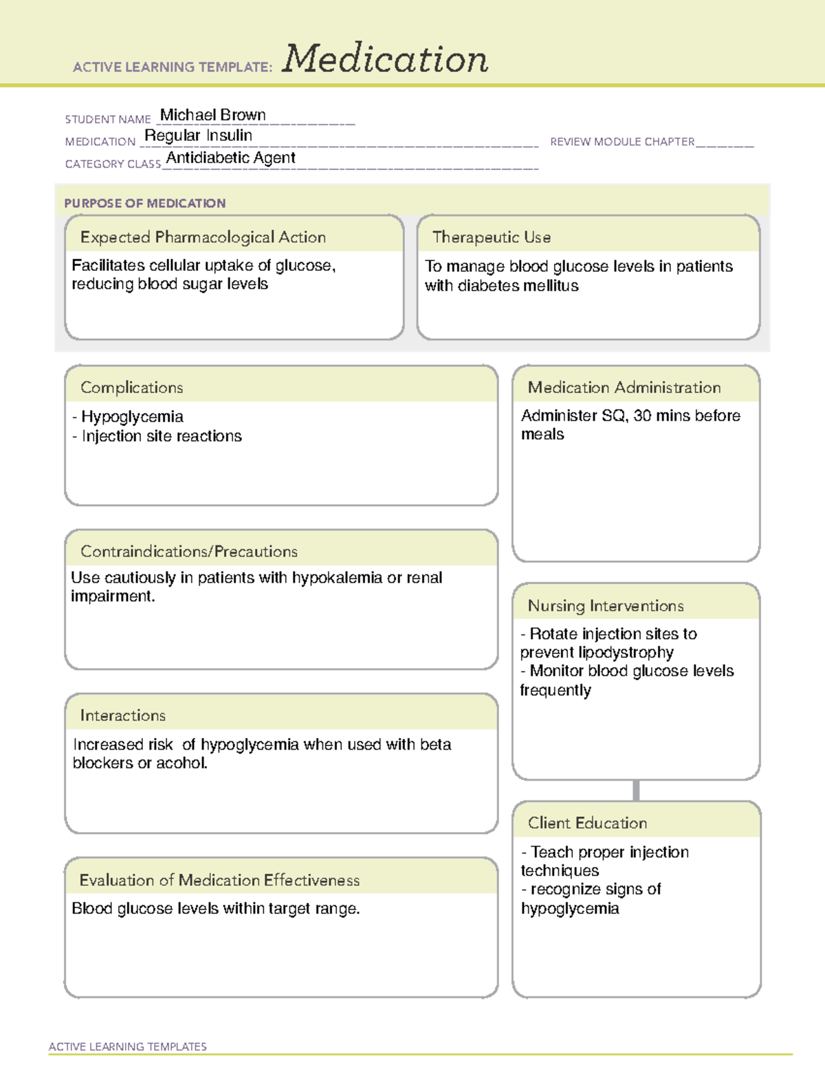 Insulin Template - Not much - ACTIVE LEARNING TEMPLATES Medication ...