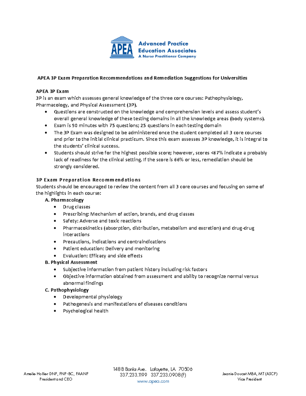 APEA 3P Exam Prep and Remediation Suggestions for Nursing Students ...