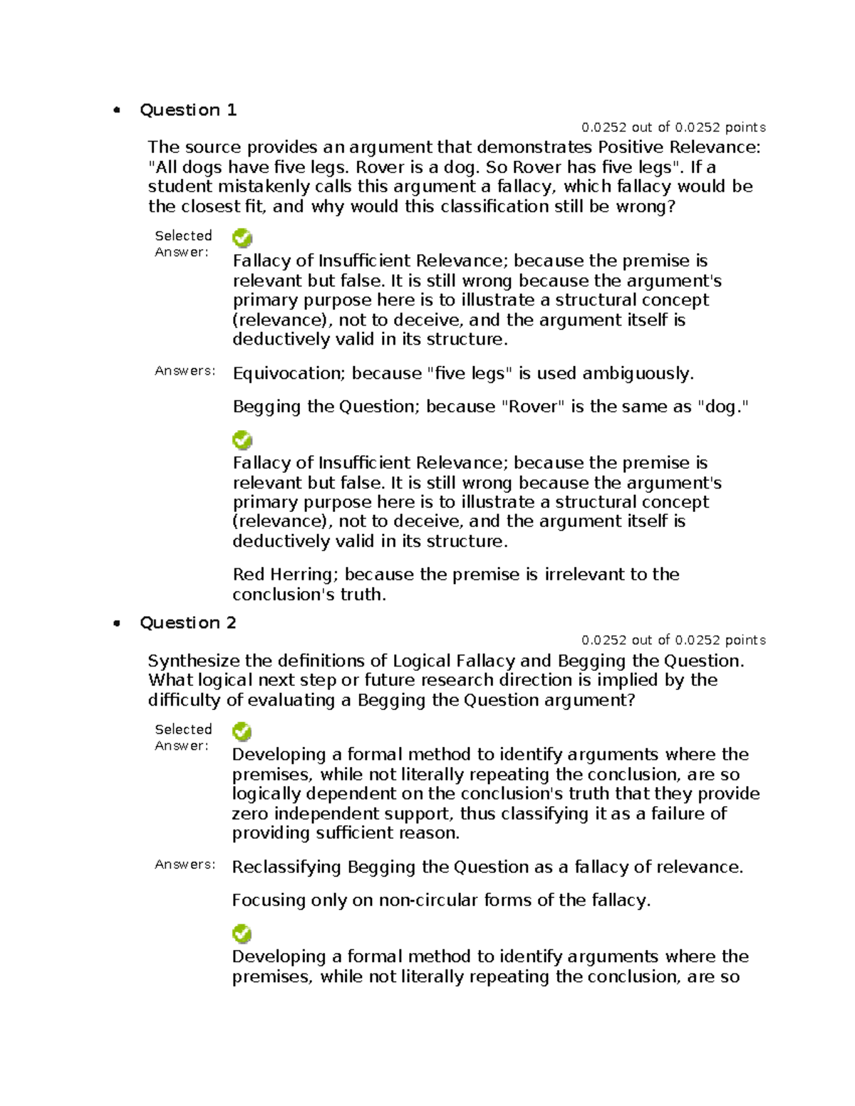 Critical Thinking: Fallacies and Argument Analysis (Course Code: CT101 ...