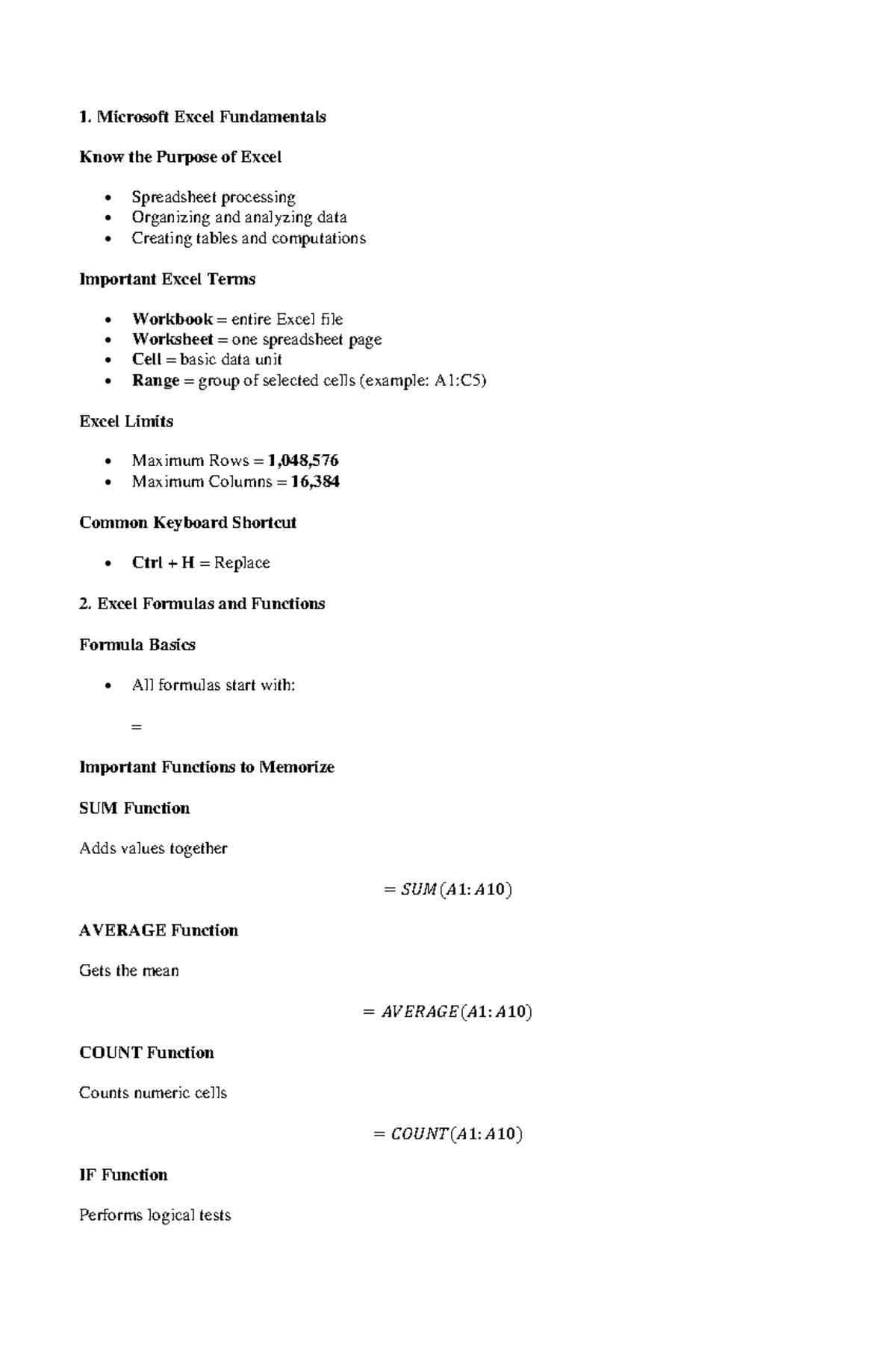 XITAPP Final Exam Study Guide: Excel & PowerPoint Essentials - Studocu