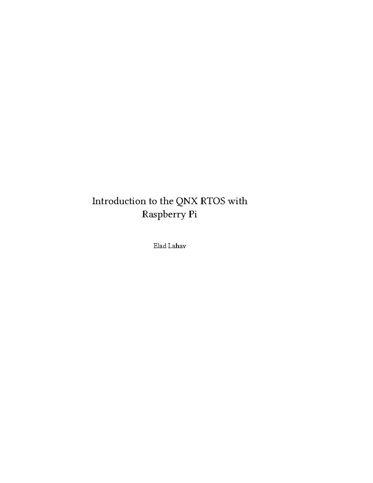 QNX RTOS Overview: A Comprehensive Guide for Raspberry Pi Users - Studocu