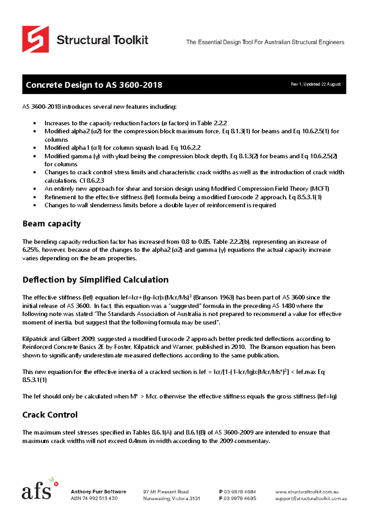 AS3600-2018 Concrete Design Update: Key Changes & Impacts - Studocu
