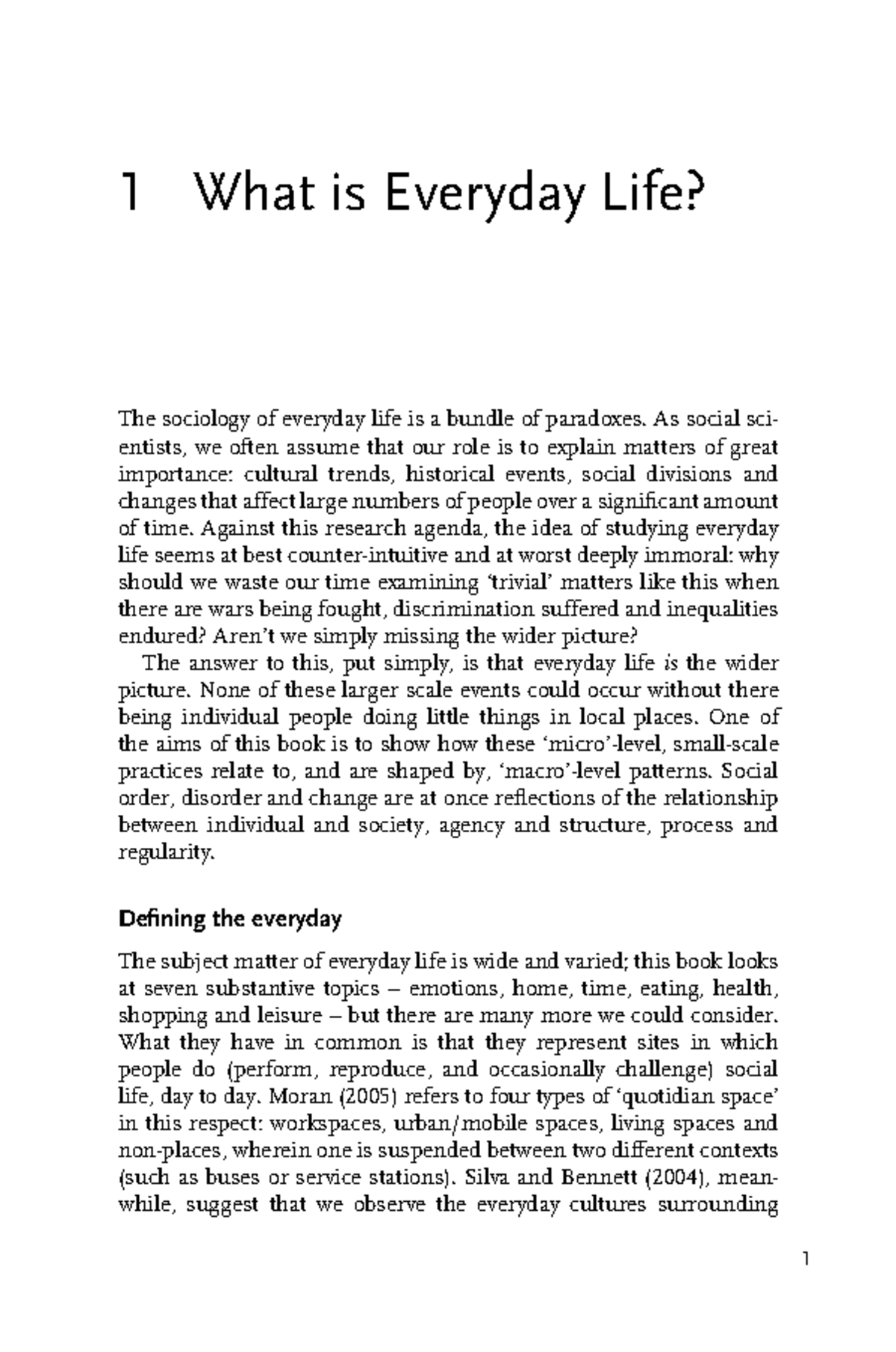 L1 Making Sense of Everyday Life. Cambridge Polity, pp.1-9, 184-208 - 1 ...