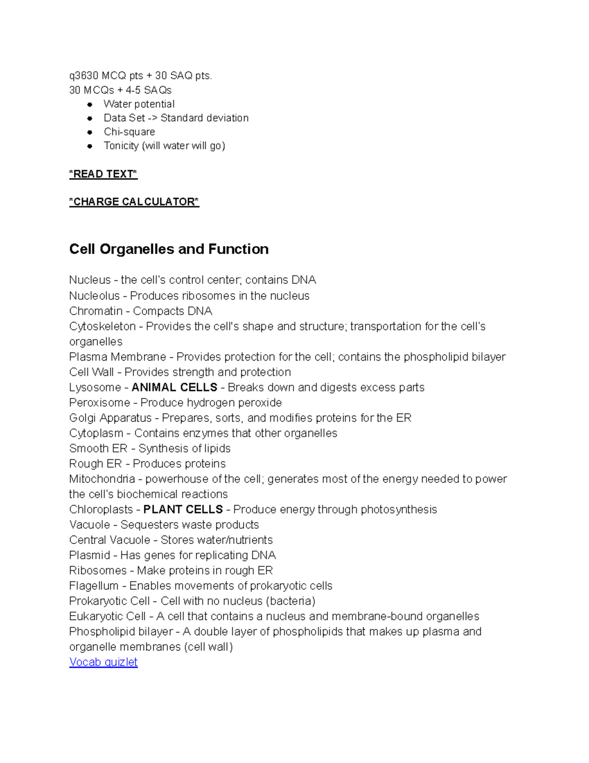 AP Bio Unit 3: Cell Structure & Function Notes for Exam Prep - Studocu