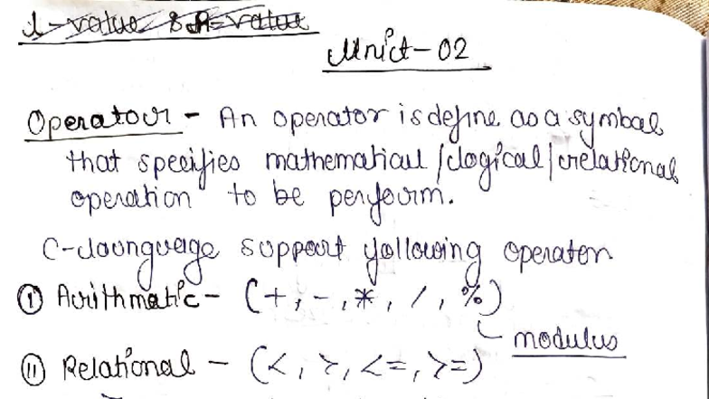 CSE 101: Operators and Control Statements in C Programming - Studocu