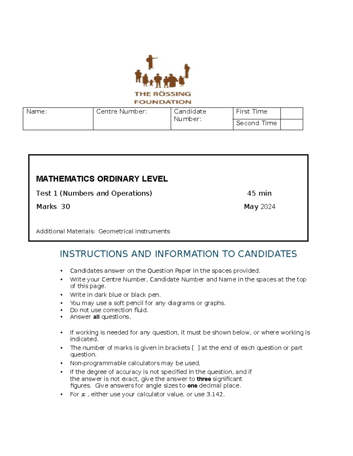 NSSCO Mathematics specimen paper 1 and 2 mark schemes and analysis ...