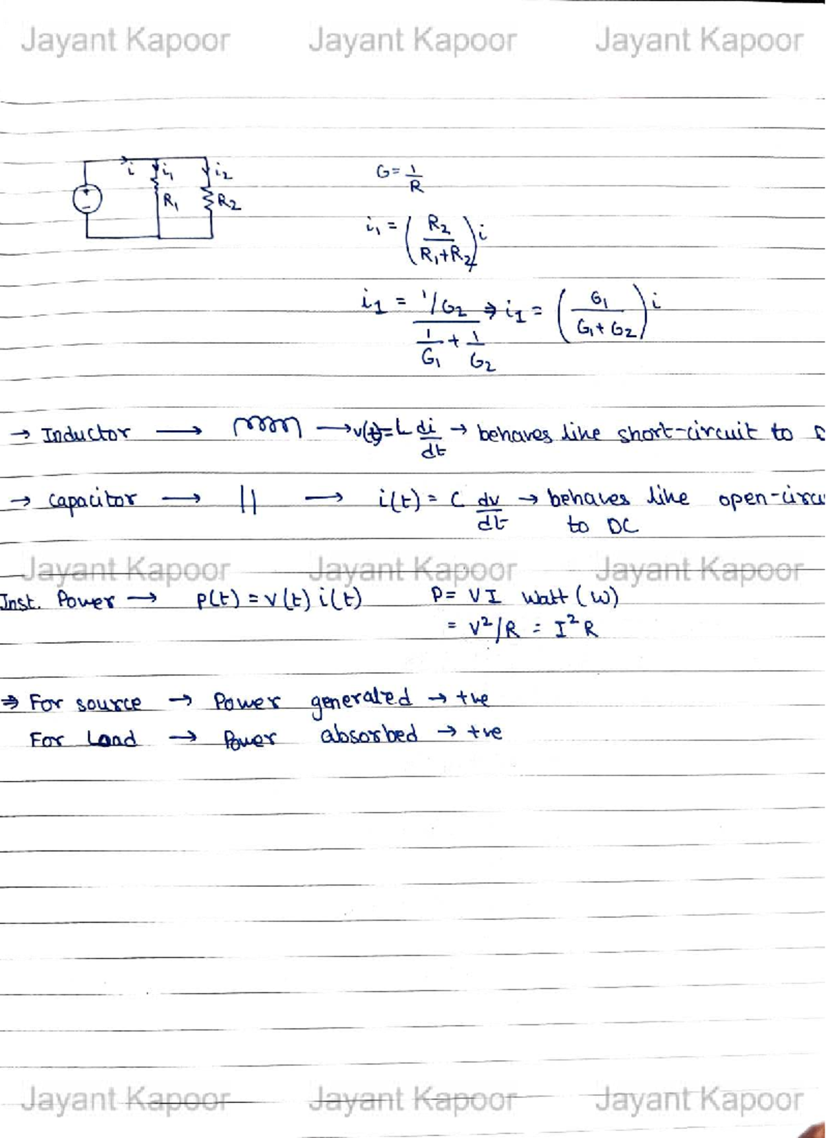 ES Notes: Circuit Analysis and Power Calculations - Studocu