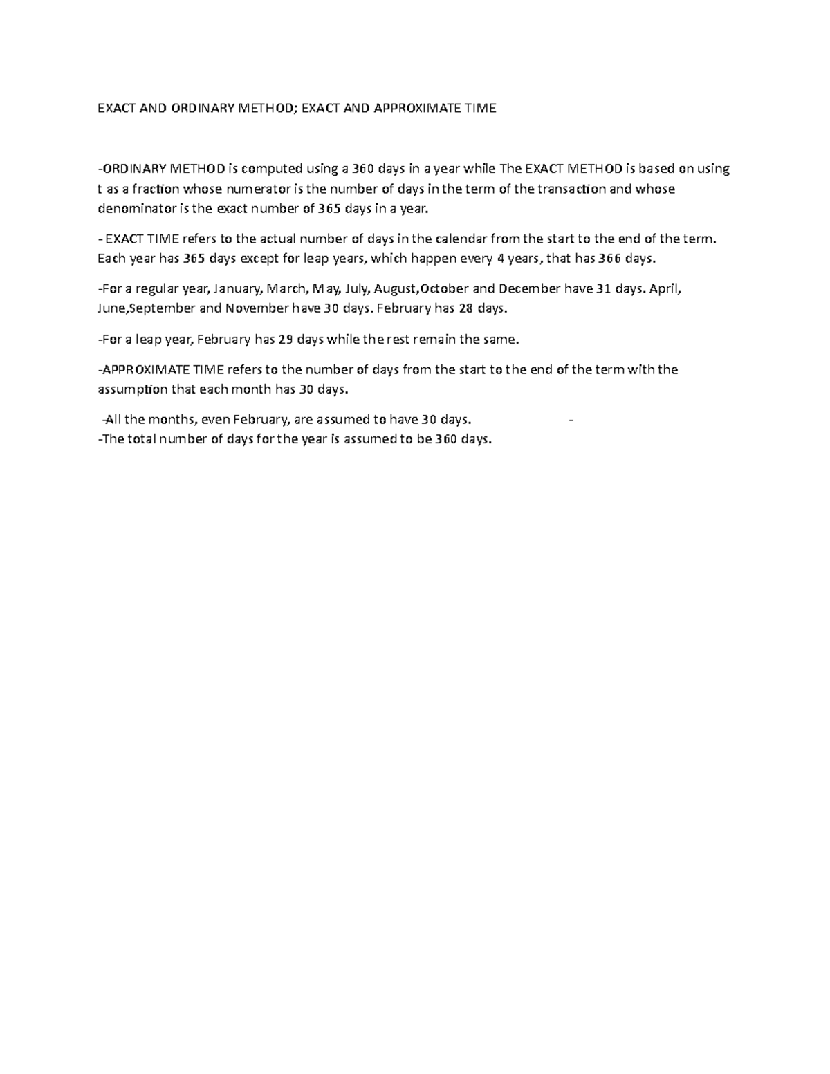 Mmw exact time and approximate time... - EXACT AND ORDINARY METHOD ...
