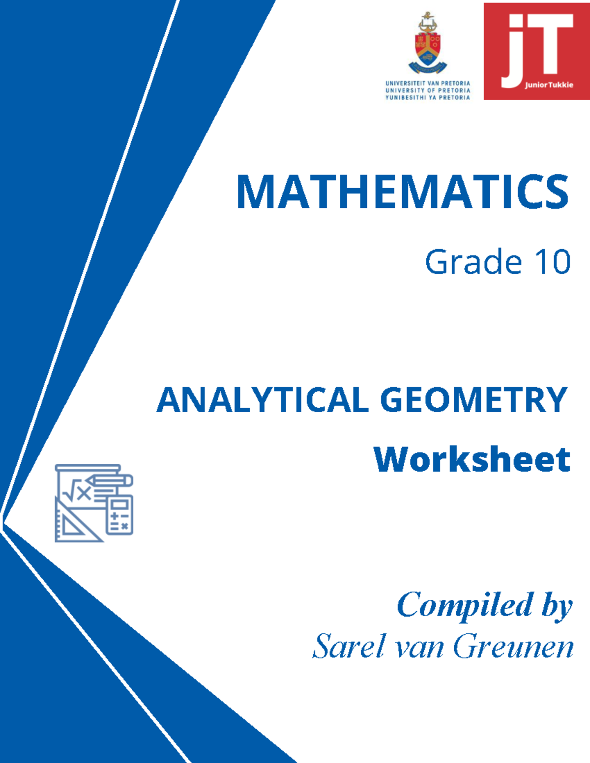 Gr10 Mathematics Analytical Geometry Worksheet - Sarel van Greunen ...