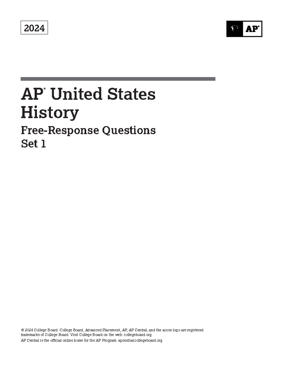 APUSH 2024 Free-Response Questions (Set 1) - Comprehensive Guide - Studocu