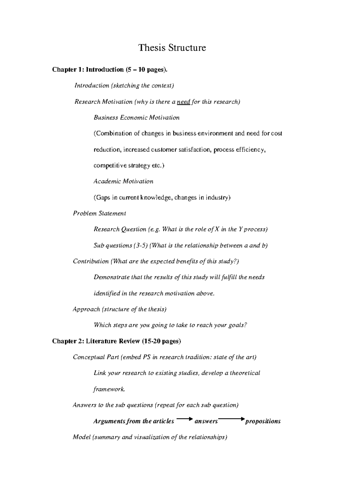 Thesis Structure EN: Chapter 1 - Introduction & Research Motivation ...