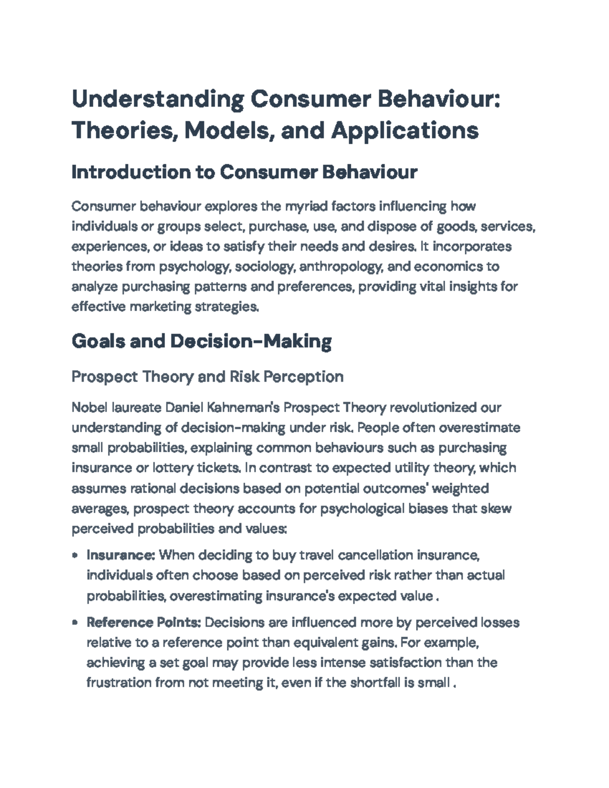 Understanding Consumer Behavior: Theories, Models & Applications (CB101 ...