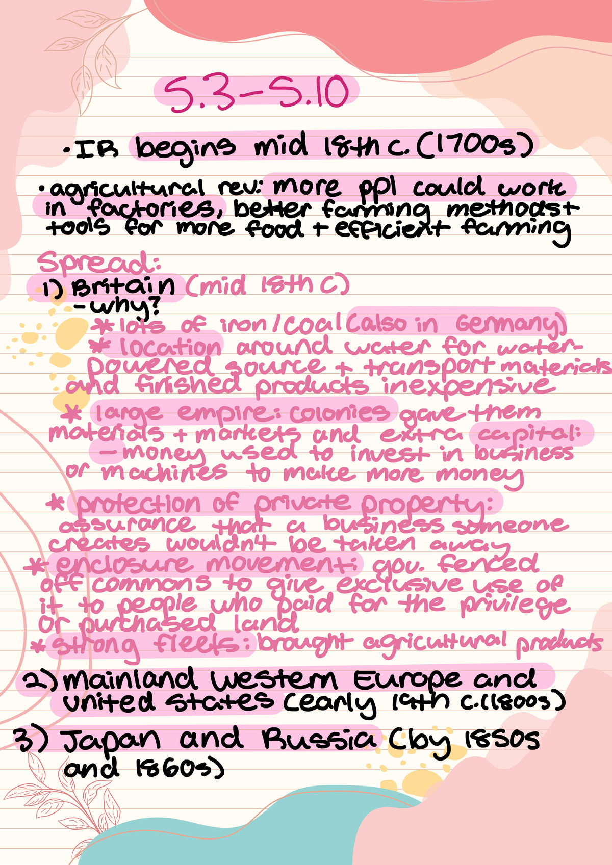 History Unit 5: Agricultural Methods and Economic Theories - Studocu
