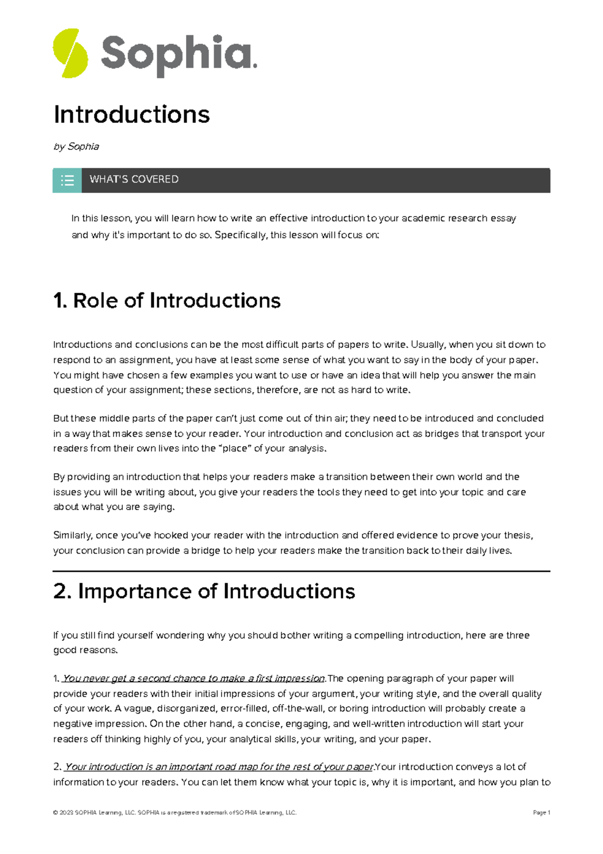 Effective Introductions - Ch 1 Lesson Notes - Studocu