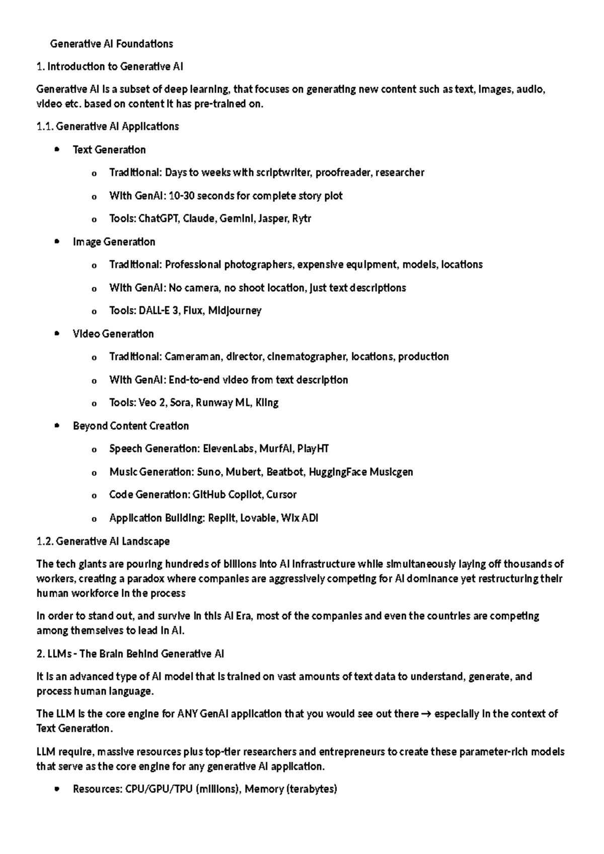 Generative AI Foundations: An Introductory Guide to AI Applications - Studocu