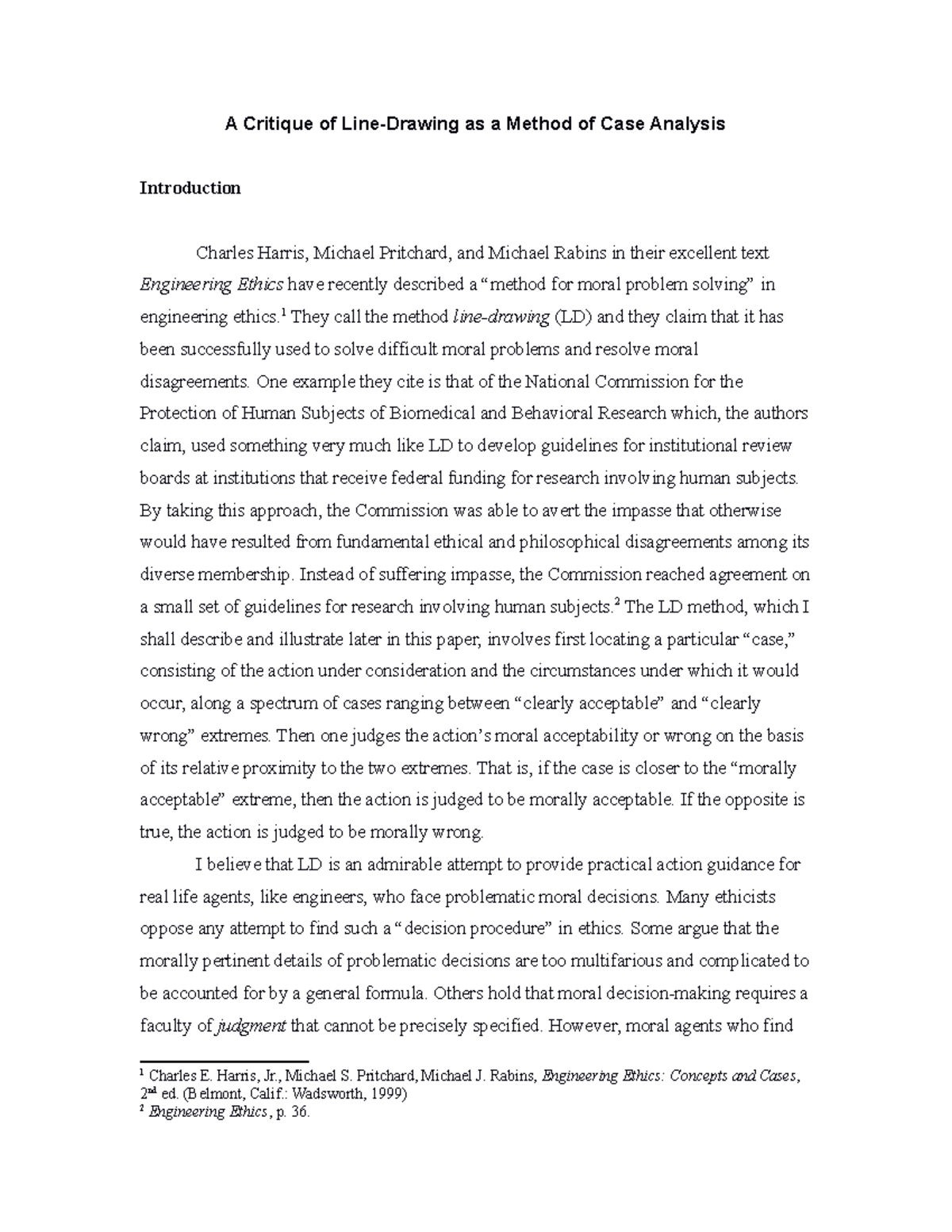 A Critical Review of the Line-Drawing Method in Engineering Ethics ...