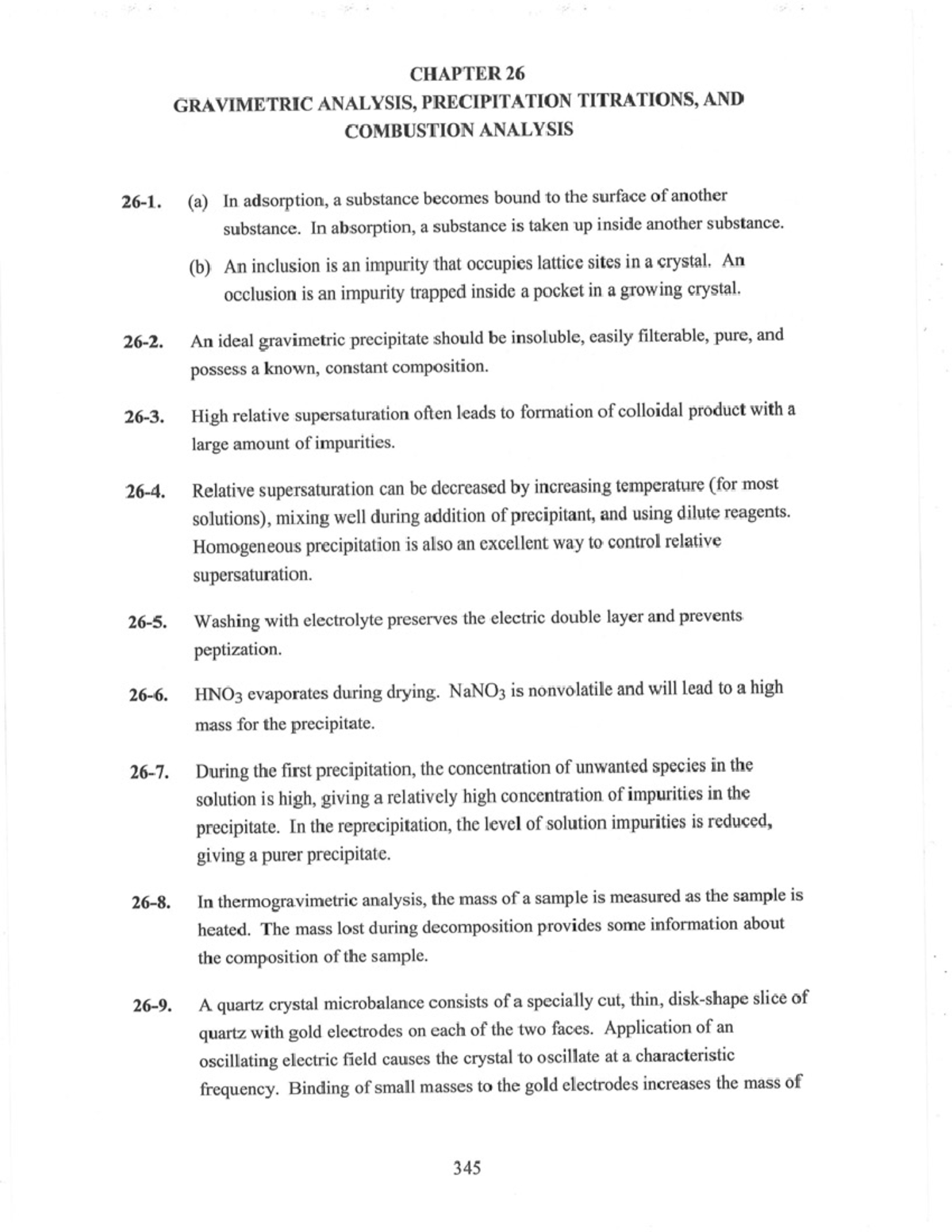 CHAPTER 26: Gravimetric, Precipitation, and Combustion Analysis ...