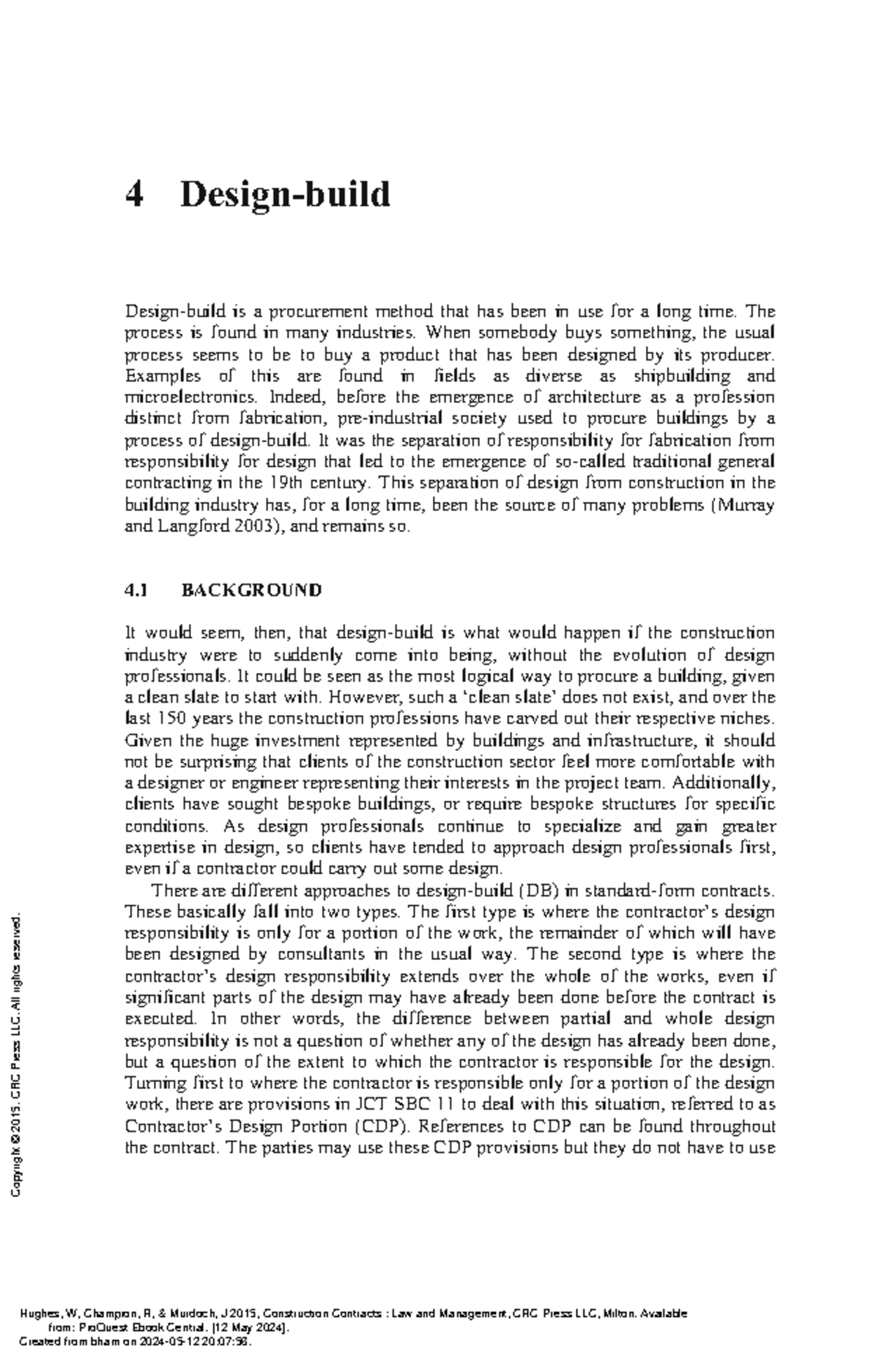 Construction Design Build Contract