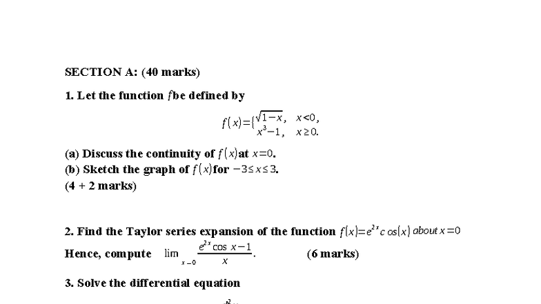 HND Mathematics Section B & C Exam Notes - Studocu