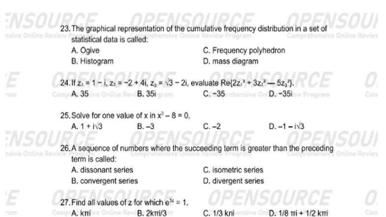Basic Math Problems: Cumulative Frequency, Sequences, and Logarithms ...