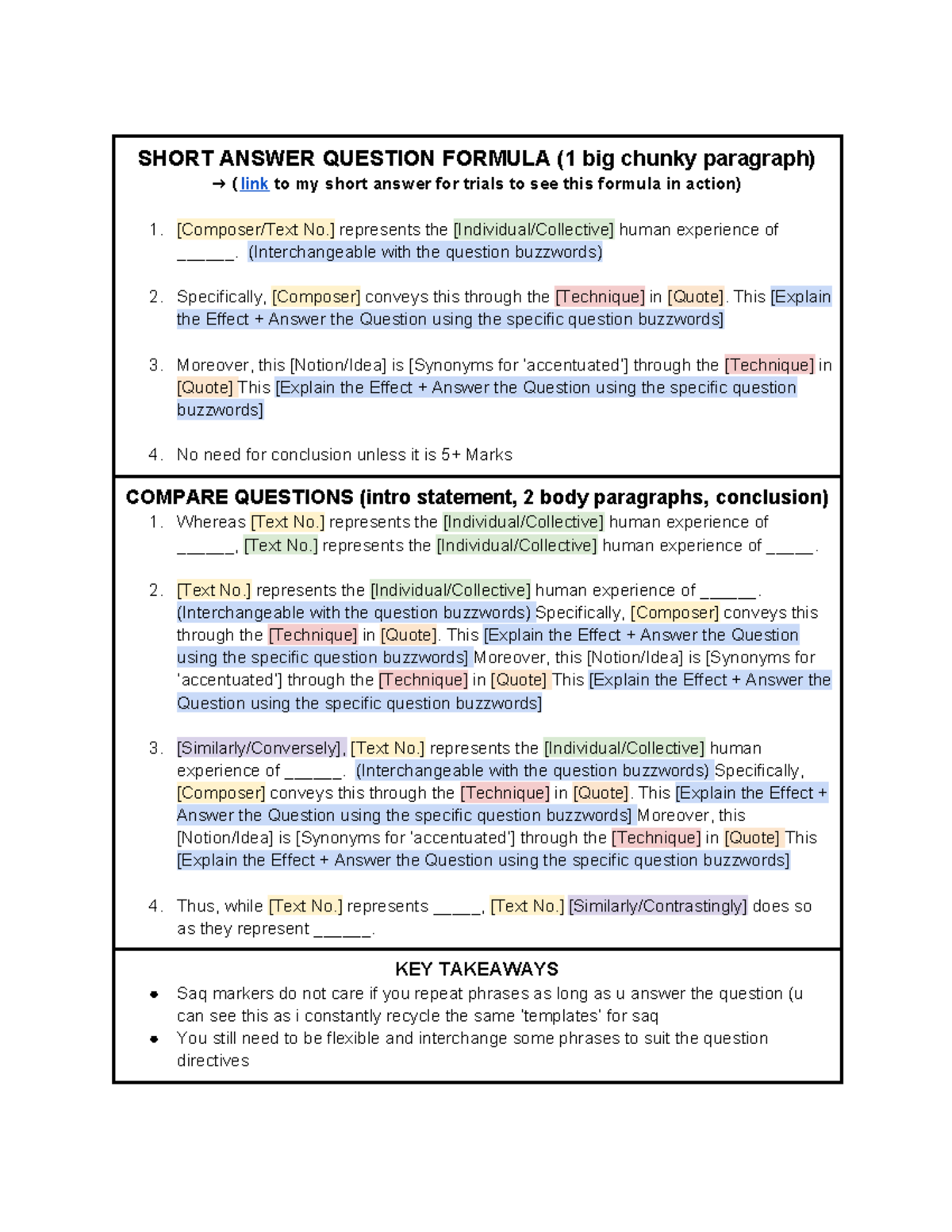 Common Module - Short Answer Question Formula Guide - Studocu