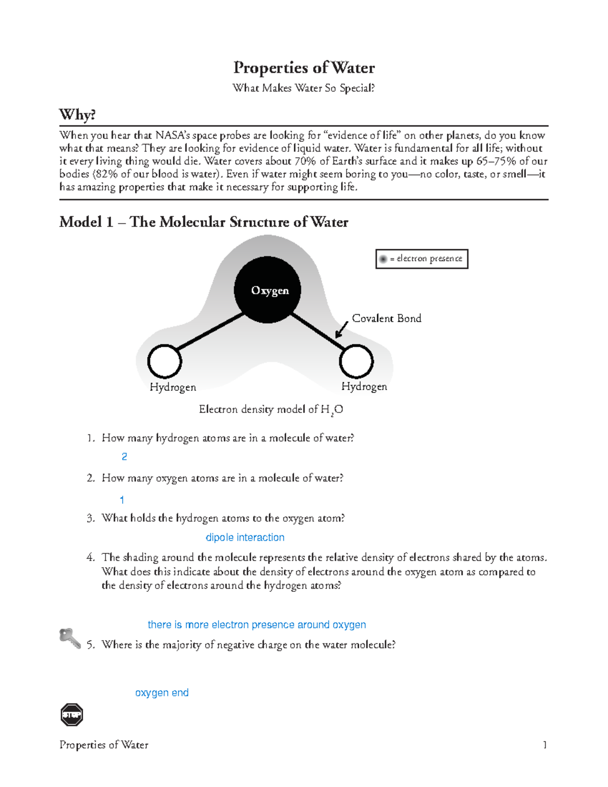 PROP OF Water - Properties of Water 1 Properties of Water What Makes ...