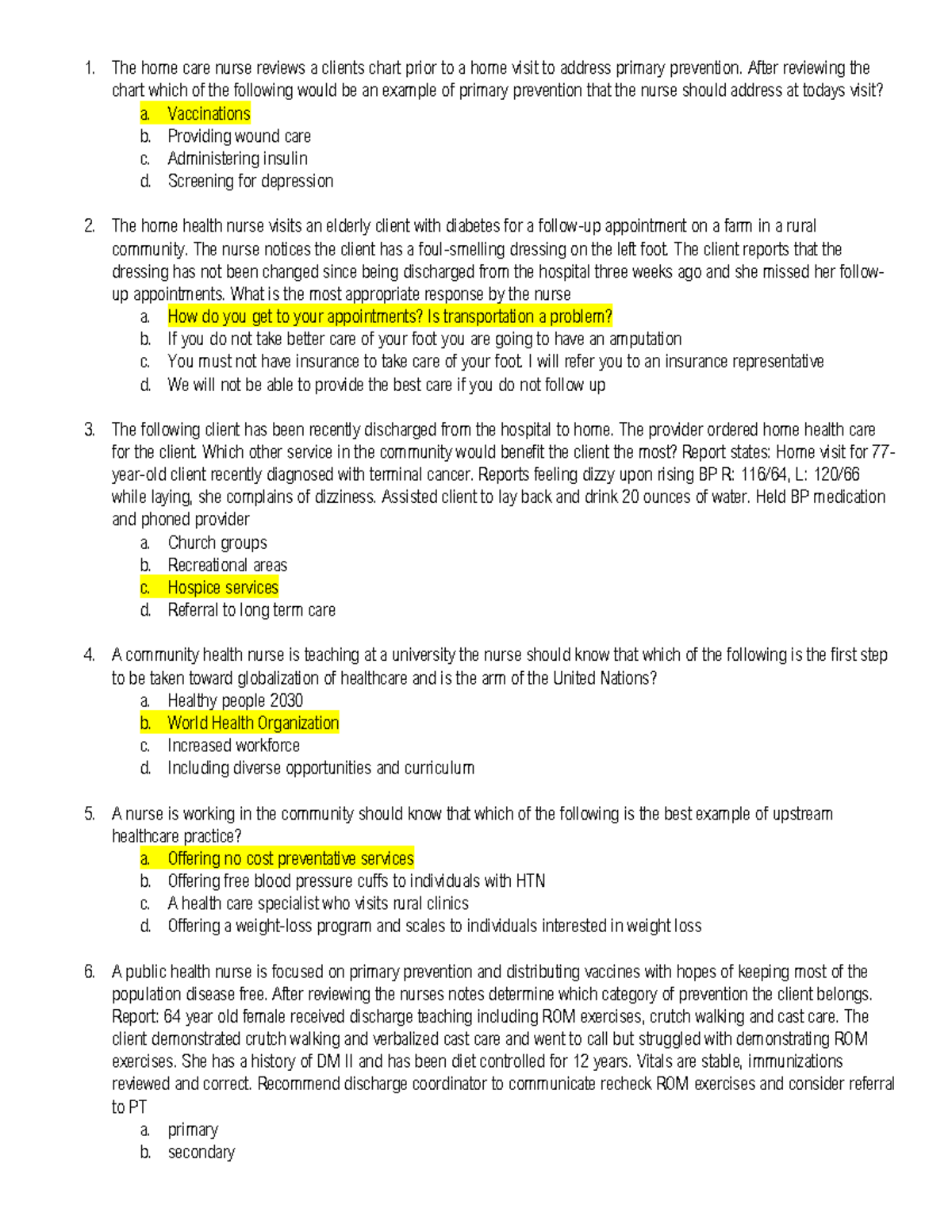 Community Health Exam 1 Review: Key Concepts and Prevention Strategies ...