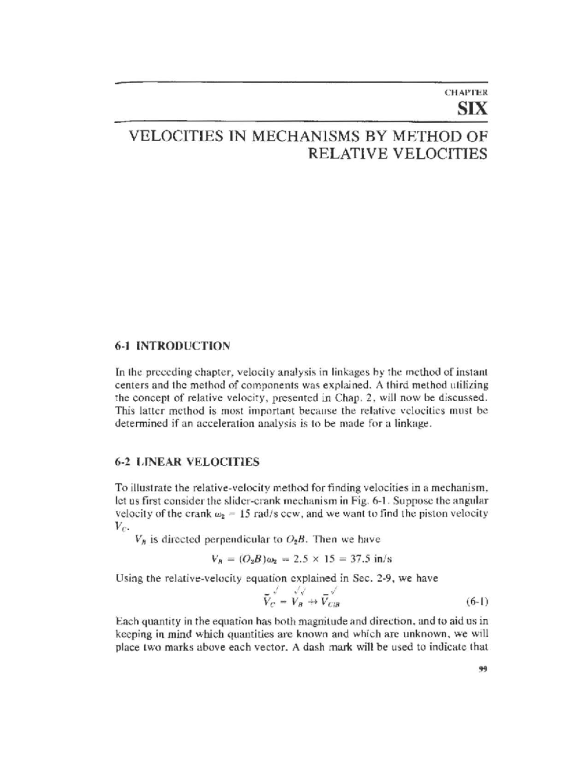 CH343 CHAPTER 6: VELOCITIES IN MECHANISMS - RELATIVE VELOCITY METHOD ...