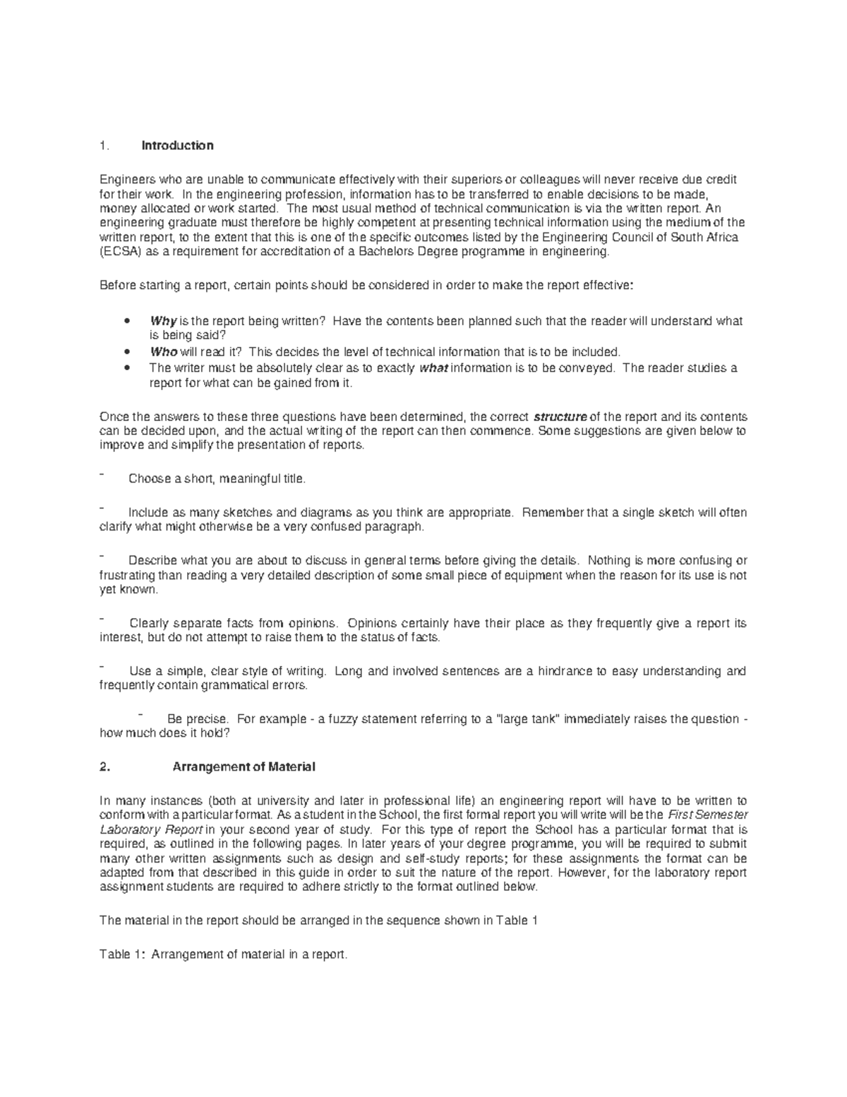 Guidelines for Effective Report Writing in Engineering (ENG 101) - Studocu