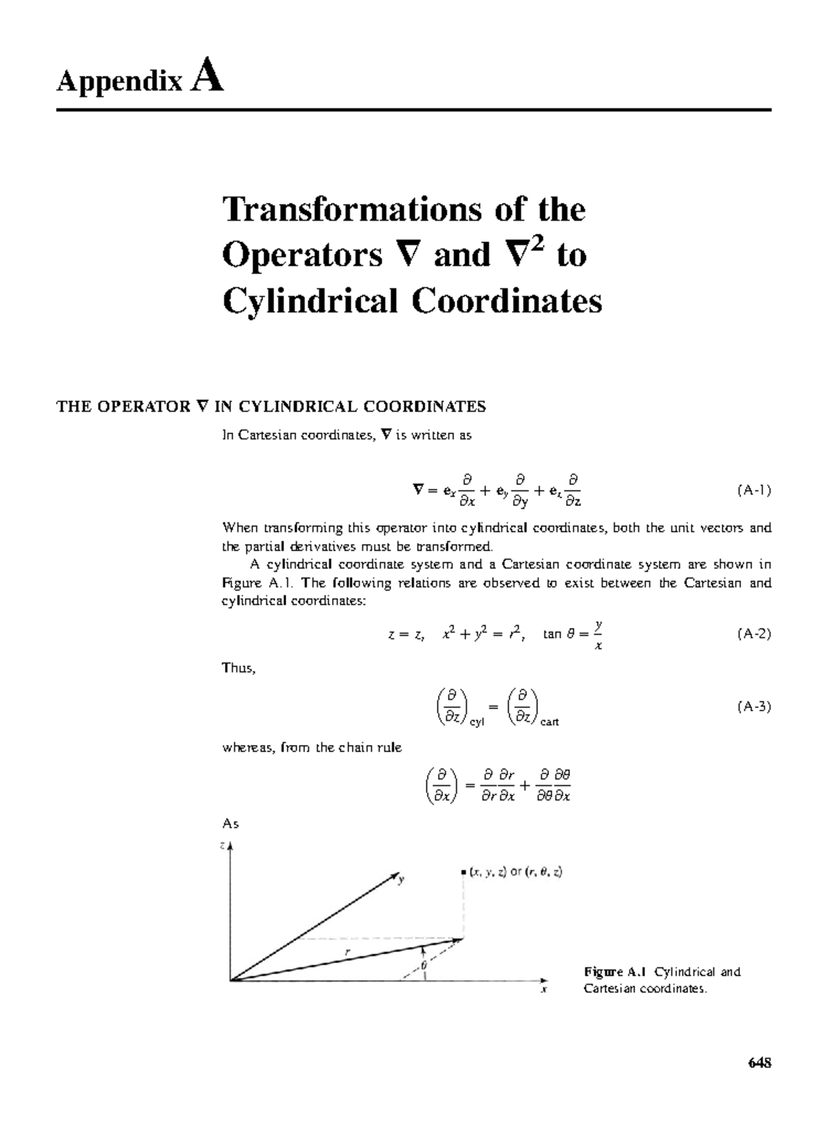 Ec Tablas OTC - formulas - Appendix A Transformations of the Operators = and = 2 to Cylindrical ...