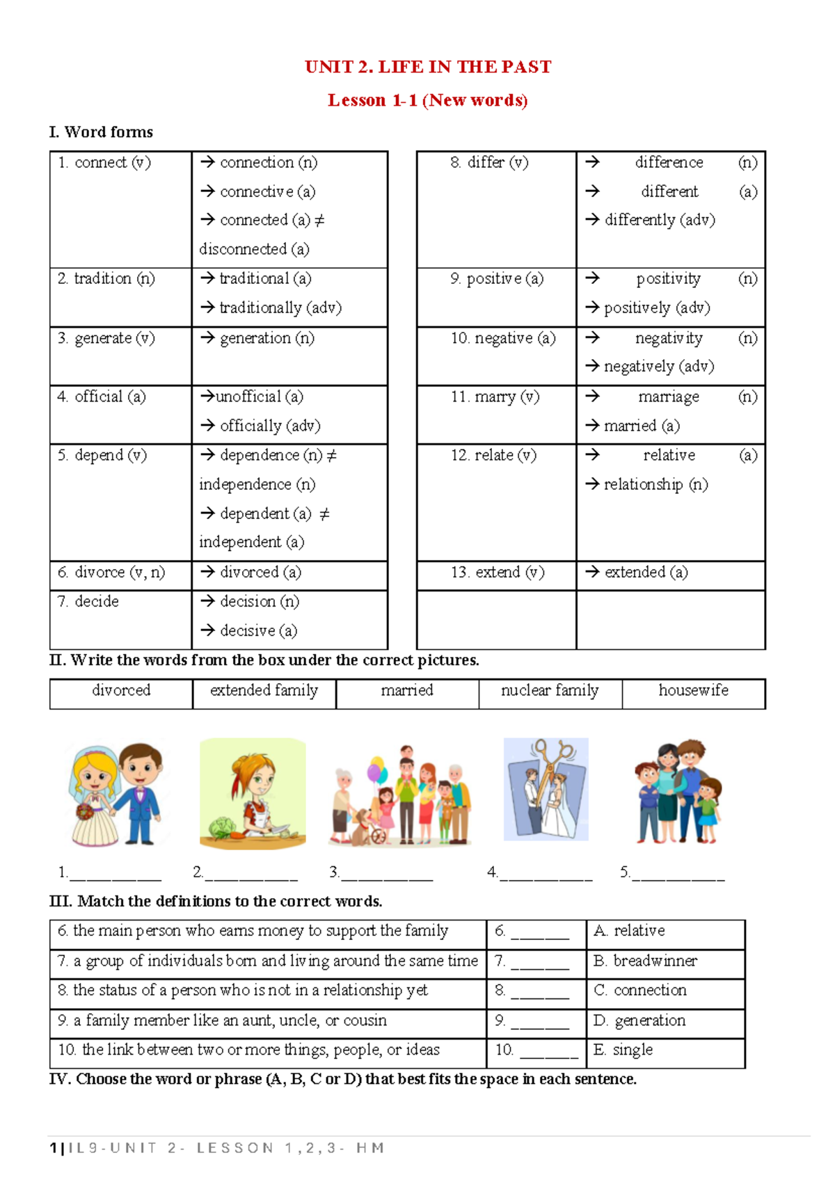 Ôn Tập UNIT 2: LIFE IN THE PAST Lesson Notes - Smart World 9 - Studocu
