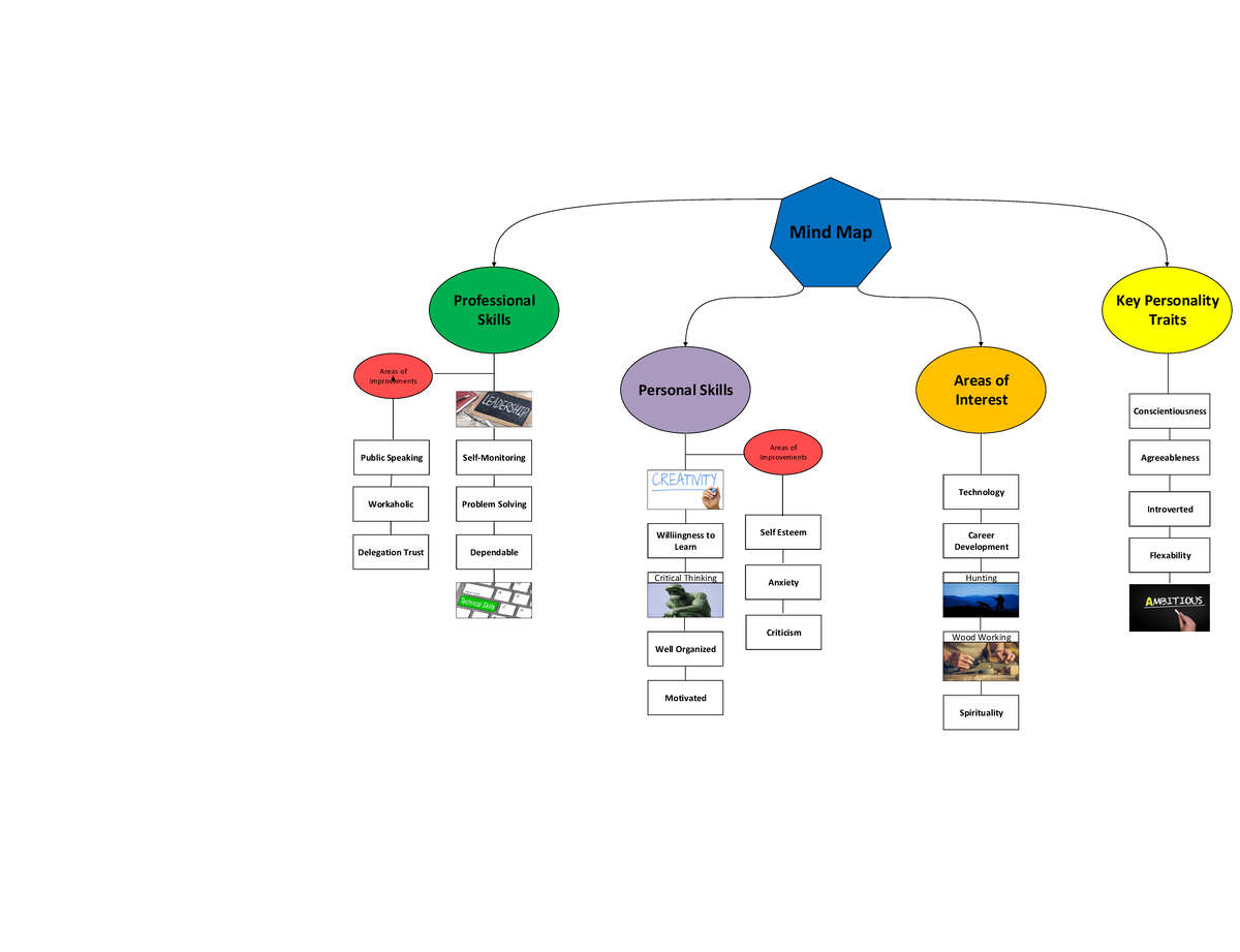 MGT200 2-1 Mind Map - Mind Map Personal Skills Professional Skills Key Personality Traits Areas ...