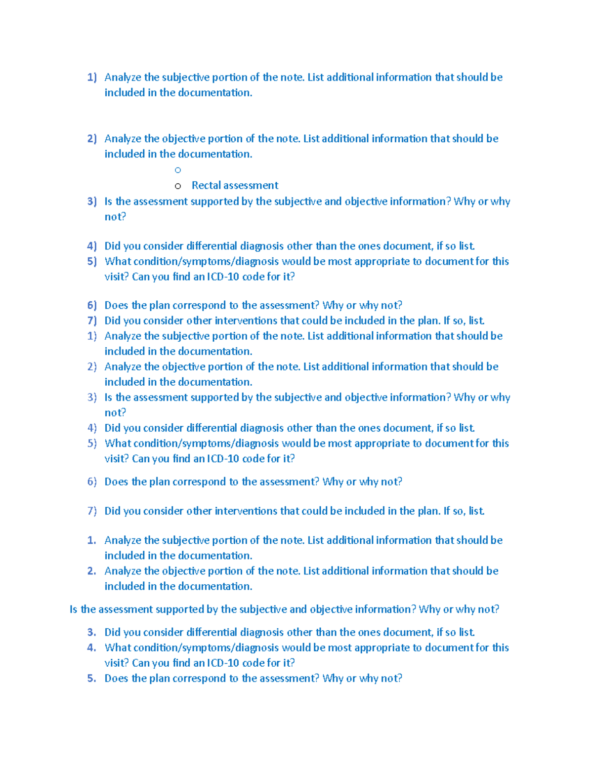 SOAP Worksheet Questions for Clinical Documentation Review - Studocu