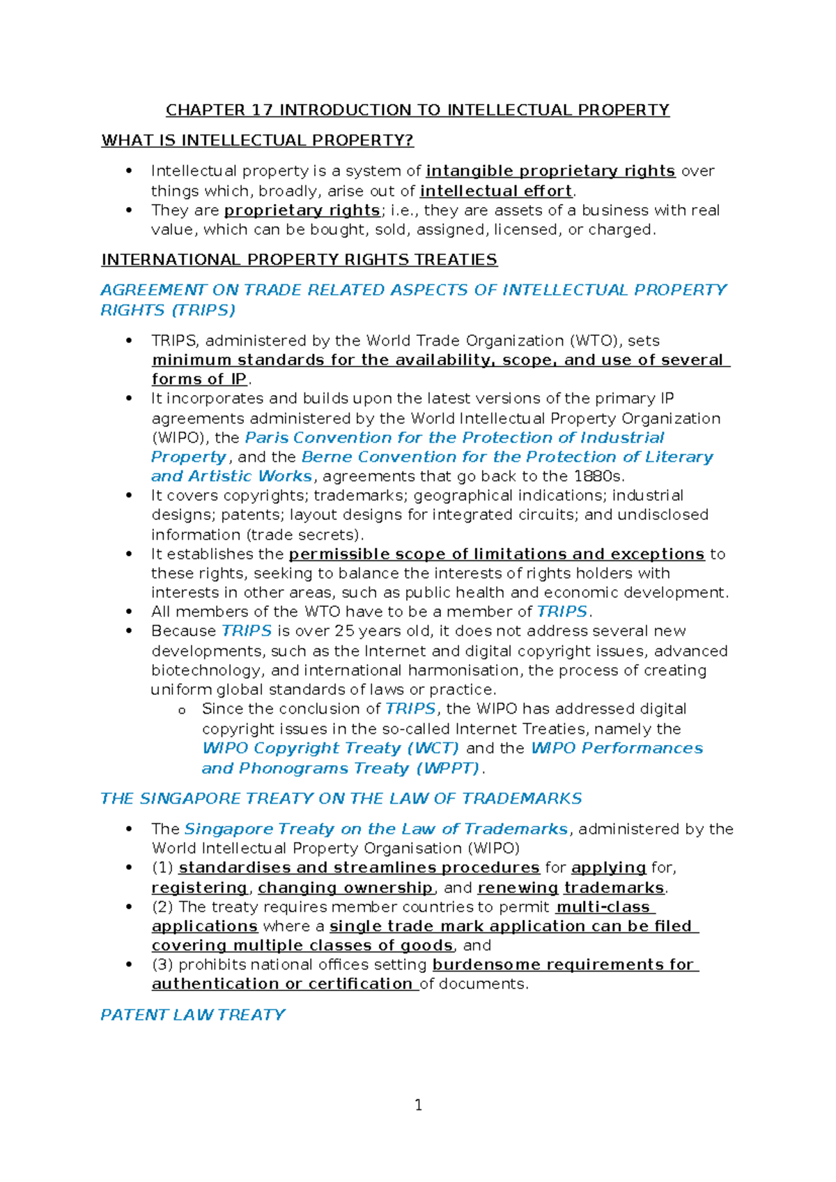 CHAPTER 17: INTRODUCTION TO INTELLECTUAL PROPERTY (IP) - Studocu