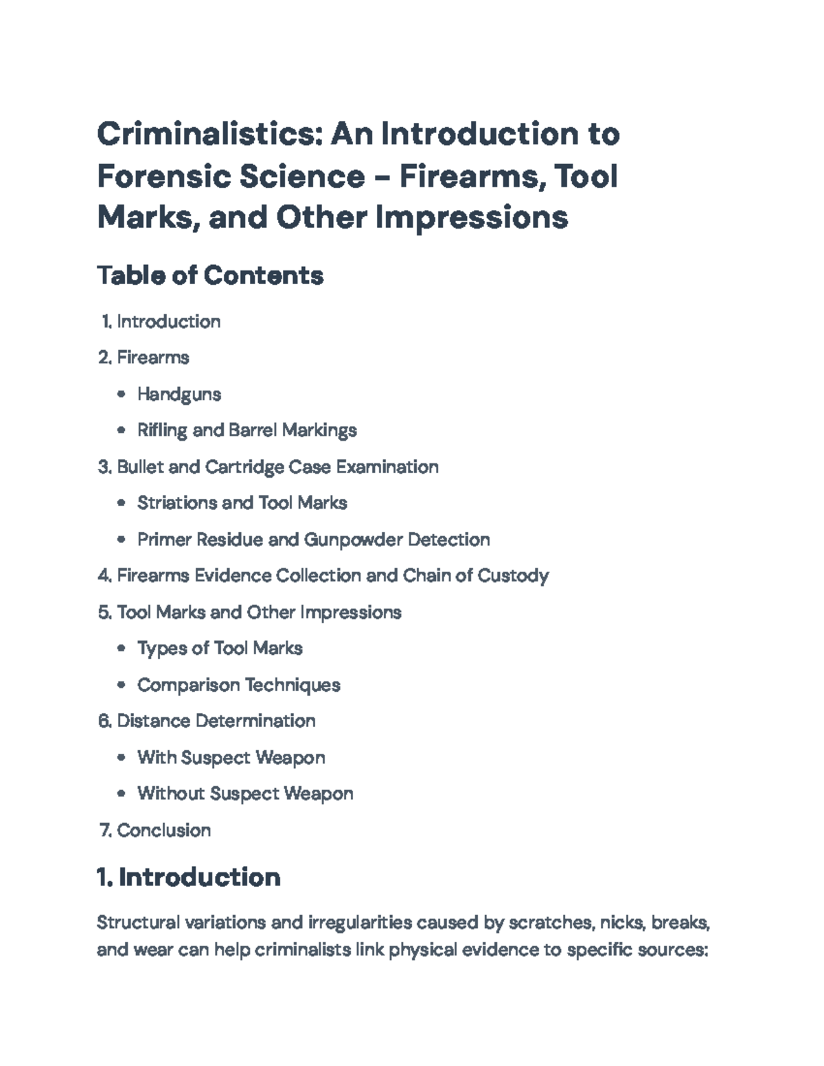 Forensic Science: Examining Firearms, Tool Marks, and Impressions ...