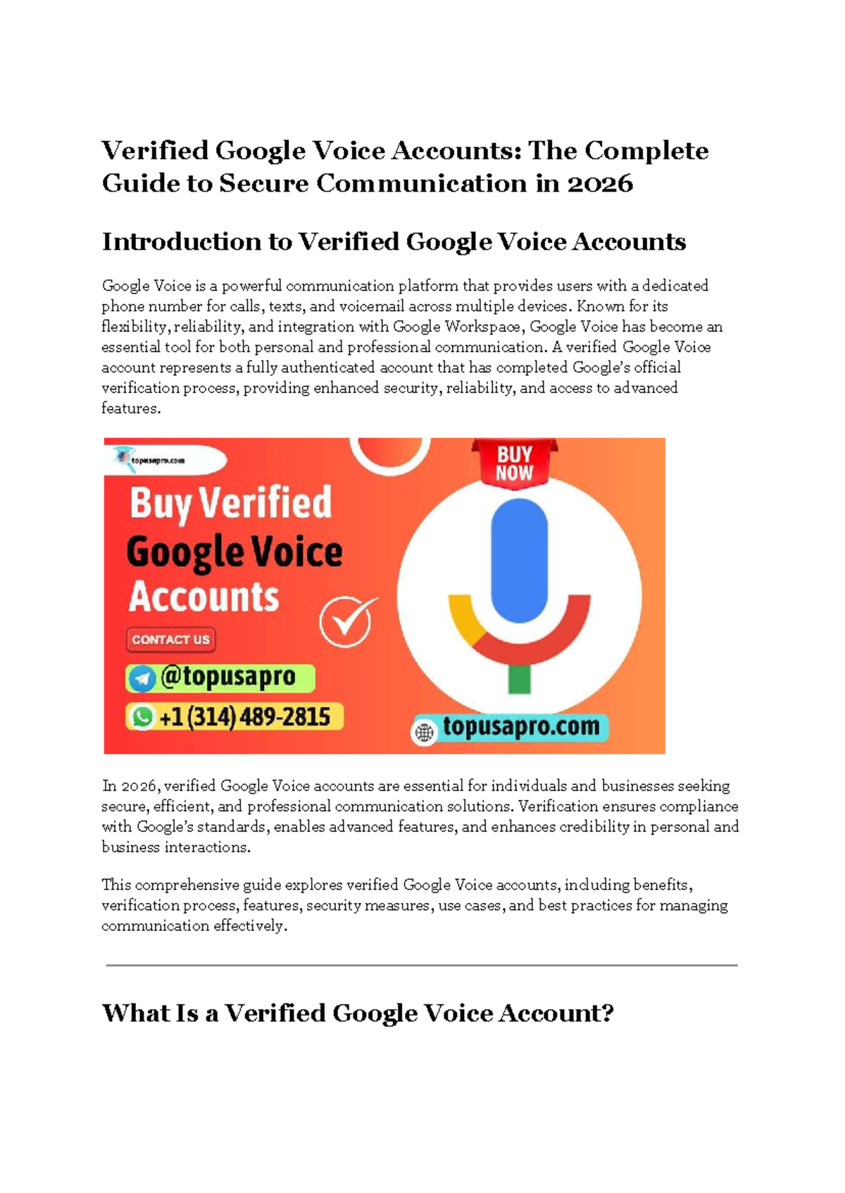 Verified Google Voice Accounts: A Comprehensive Guide for Secure ...