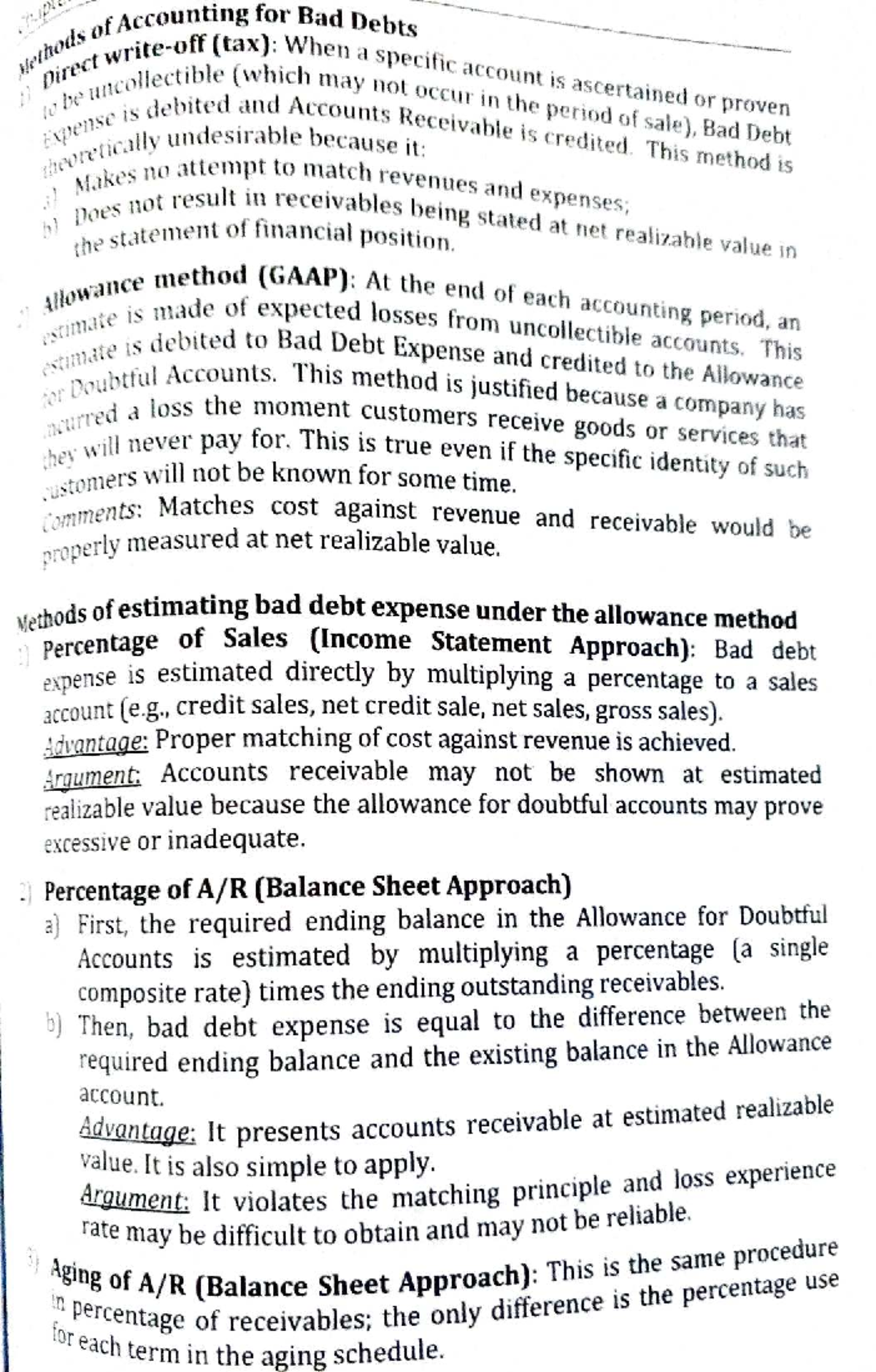 Bad Debts Accounting Methods: GAAP & Estimation Techniques - Studocu