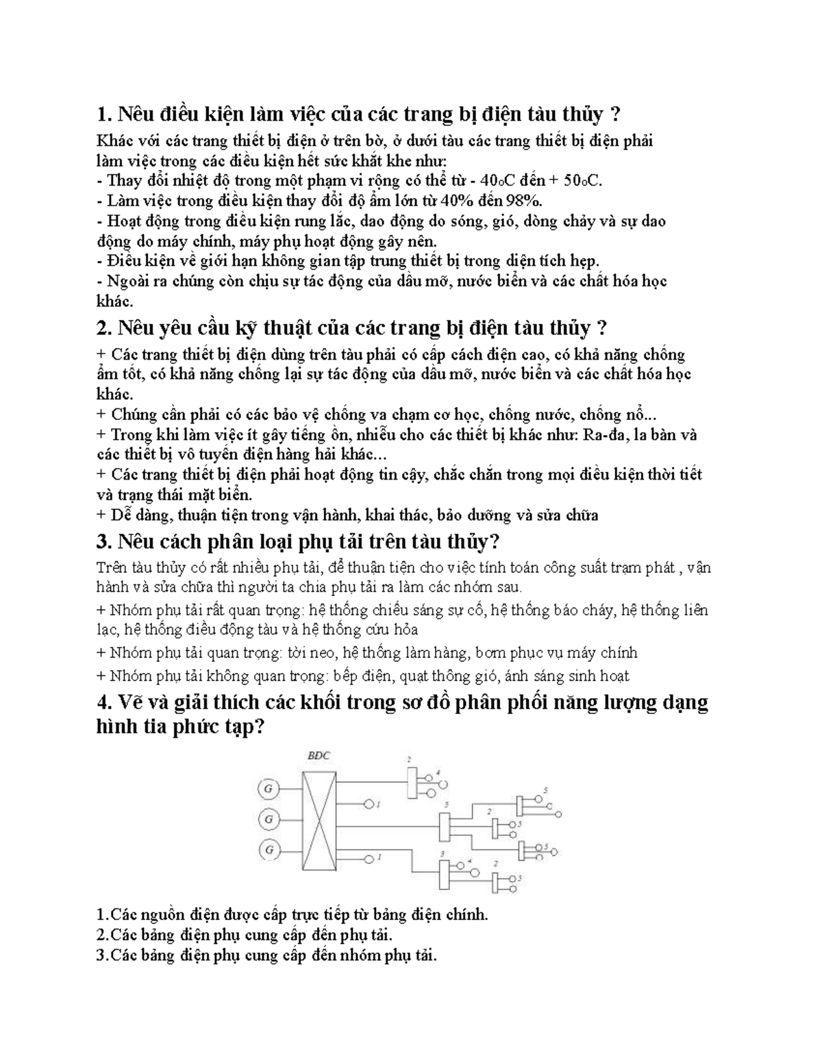 Hệ Thống Điện Tàu Thủy: Yêu Cầu và Phân Loại (Duyệt-điệntt) - Studocu