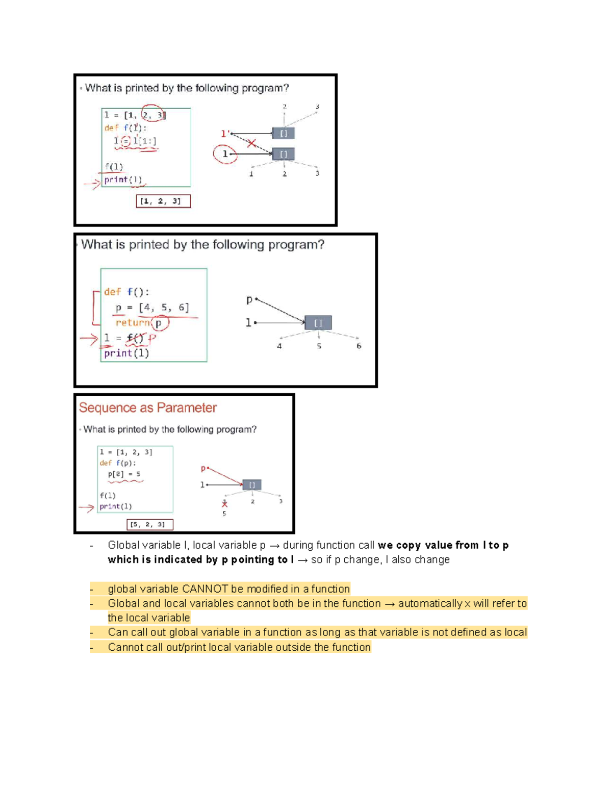 CS Notes: Understanding Global and Local Variables in Functions - Studocu