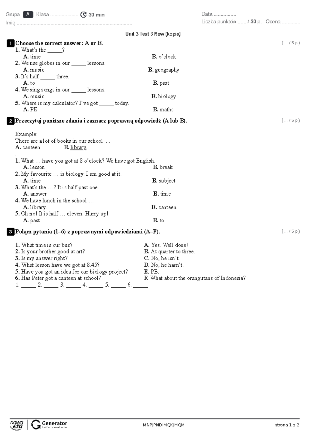 Unit 3 Test 3 - English Language Comprehension Exercises - Studocu