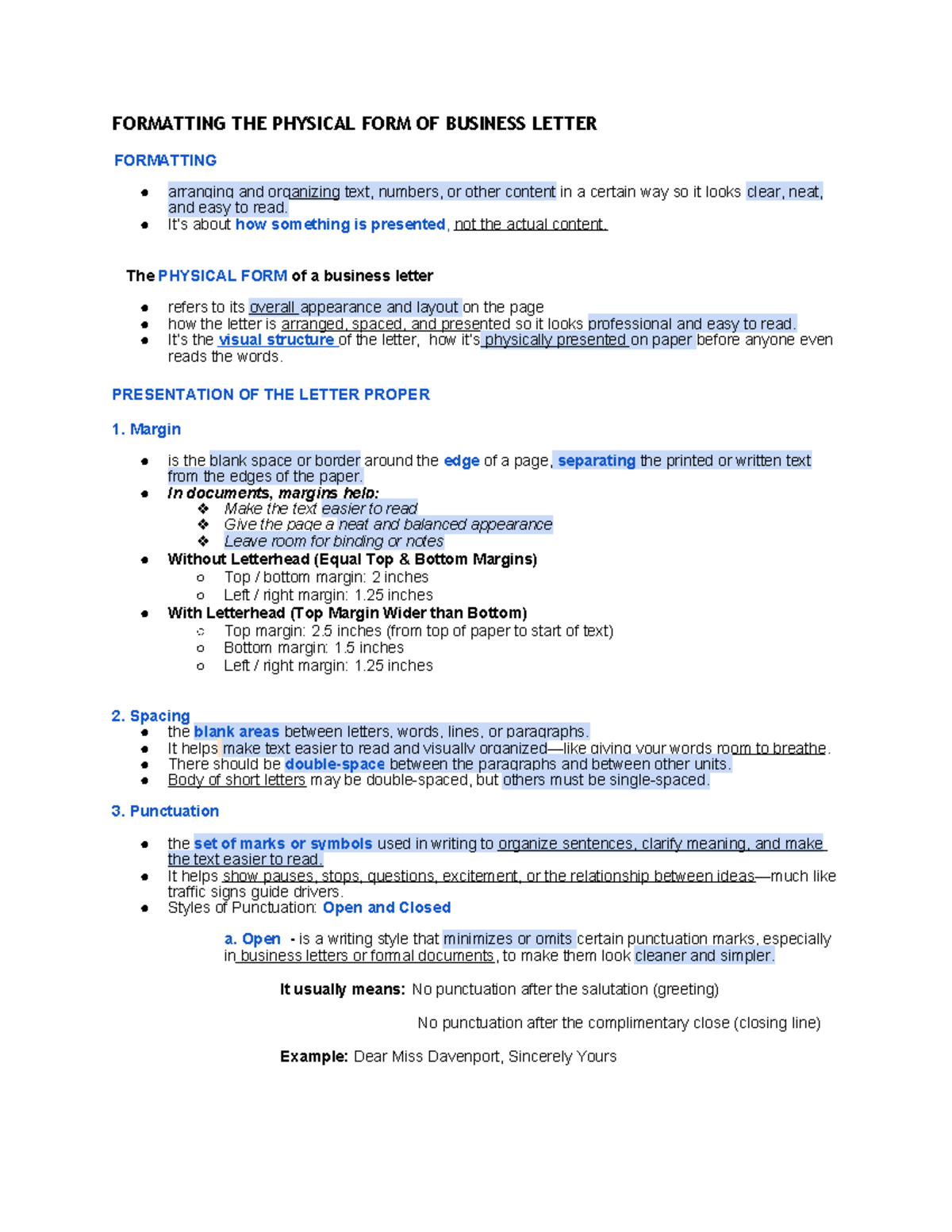 SMP 3&4 - Formatting Business Letters: Key Principles and Guidelines ...