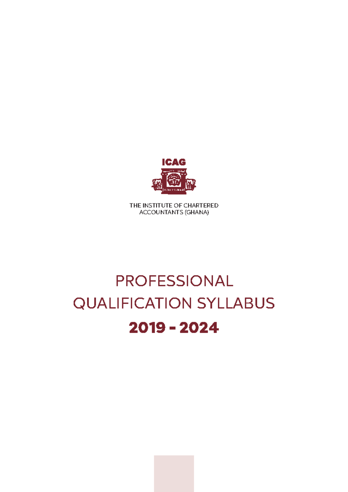 ICAG Professional Qualification Syllabus 2019-2024 Overview and Details ...