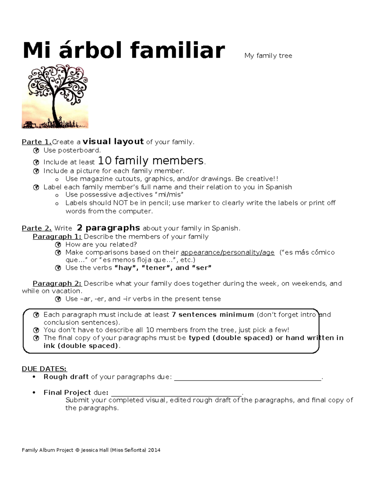 Family Tree End of the Year Project-1 - Mi árbol familiar My family ...